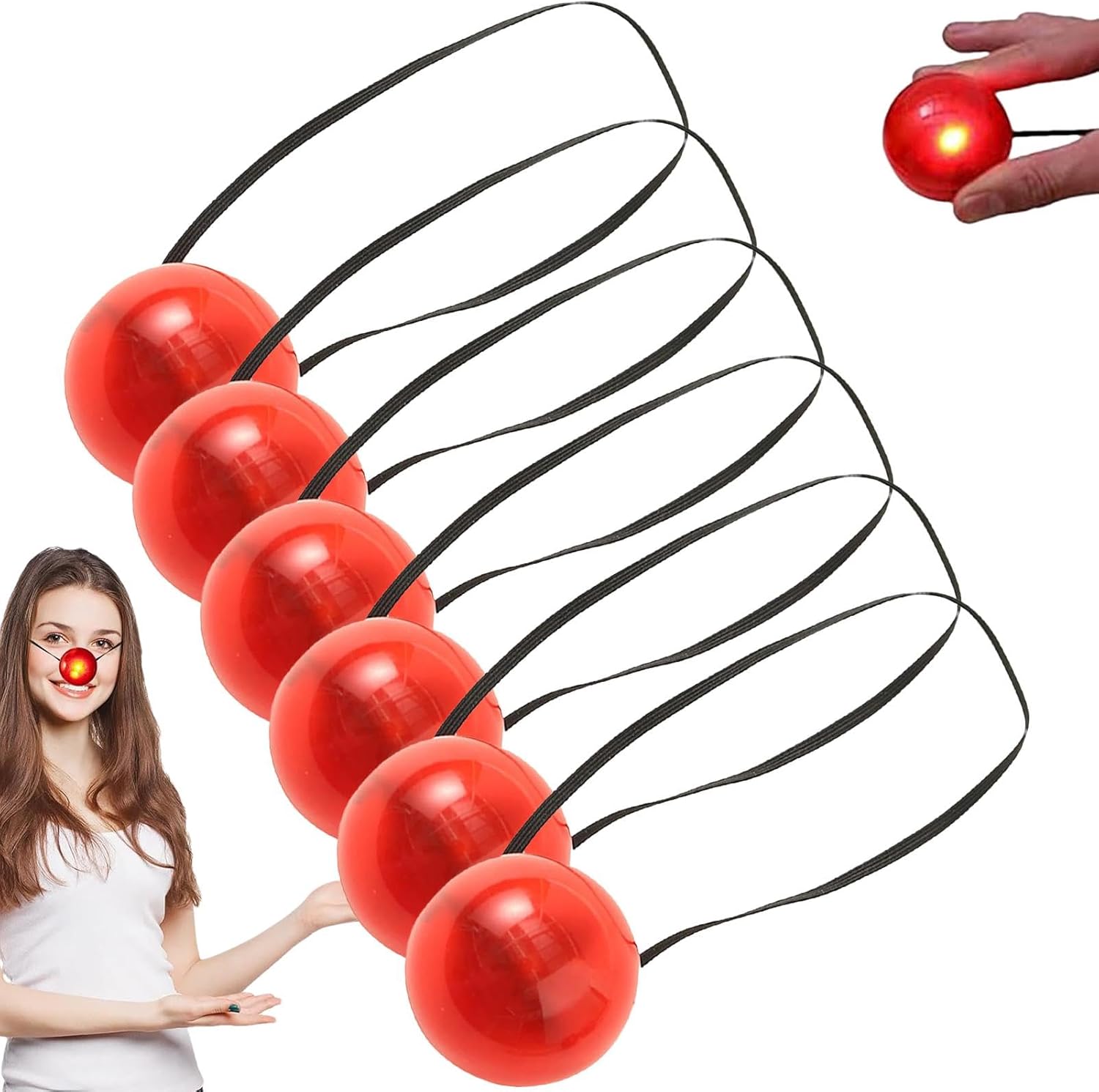 Red Nose - Light Up Red Clown Nose | LED Glo-wing Red Clown Nose For ...