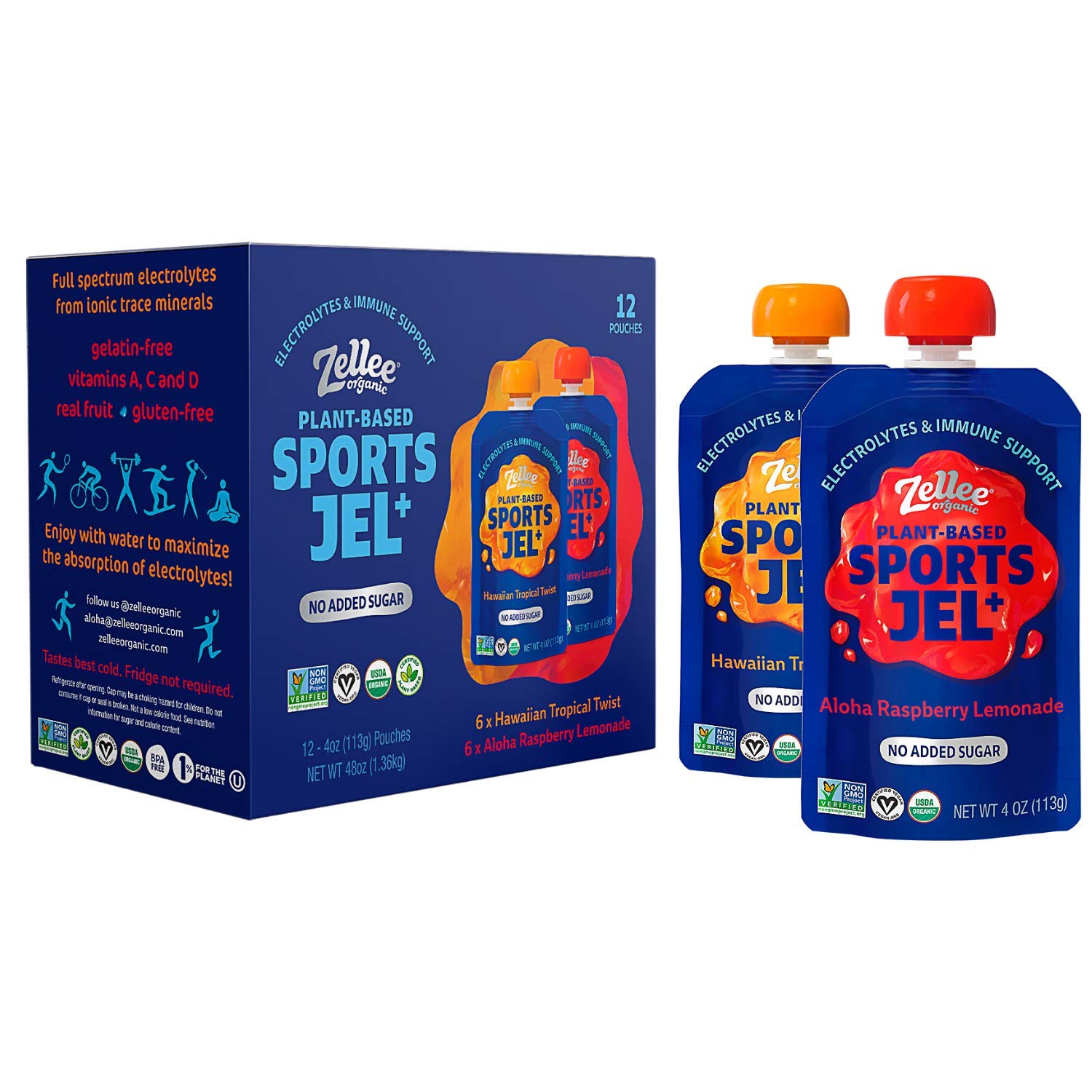 Buy Zellee -Based Sports Jel (Variety, 12 pk) | Ionic Trace Mineral ...