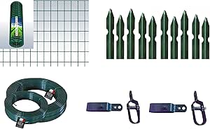 RETE PER RECINZIONE PLASTIFICATA COMPLETA 25 mt KIT RETE,PALI,FILI e ...