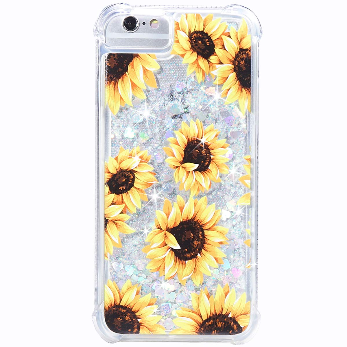 Flocute iPhone 7 Case,iPhone 8 Floral Glitter Flower Case Bling Sparkle ...