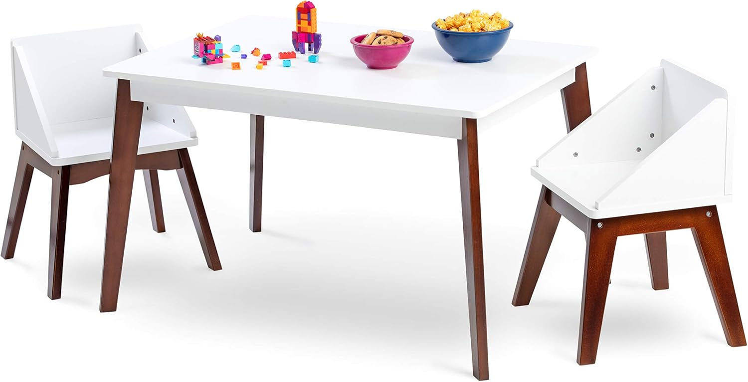 Amazon.com: Wildkin Kids White Modern Table and Chair Set for Boys and ...