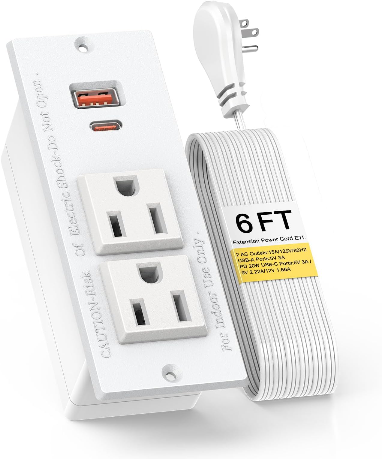 Amazon.com: Drawer Outlet Kit with 2 15A AC Outlets & 2 5V2A USB-A ...