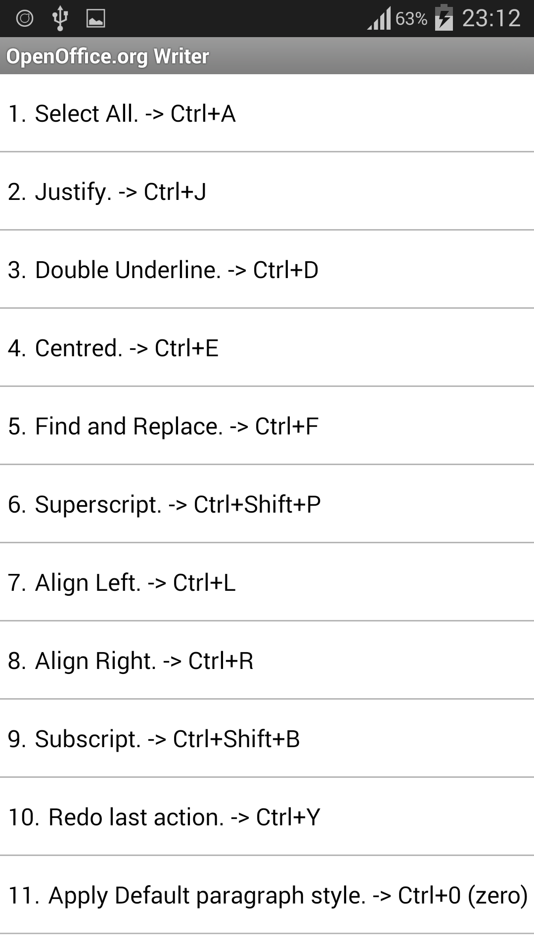 OpenOffice Shortcuts - App on the Amazon Appstore