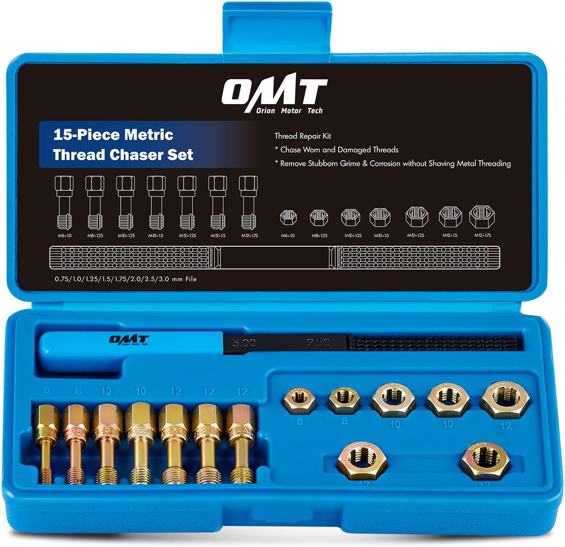 Amazon.com: Orion Motor Tech 15 Piece Metric Thread Chaser Set, Master ...