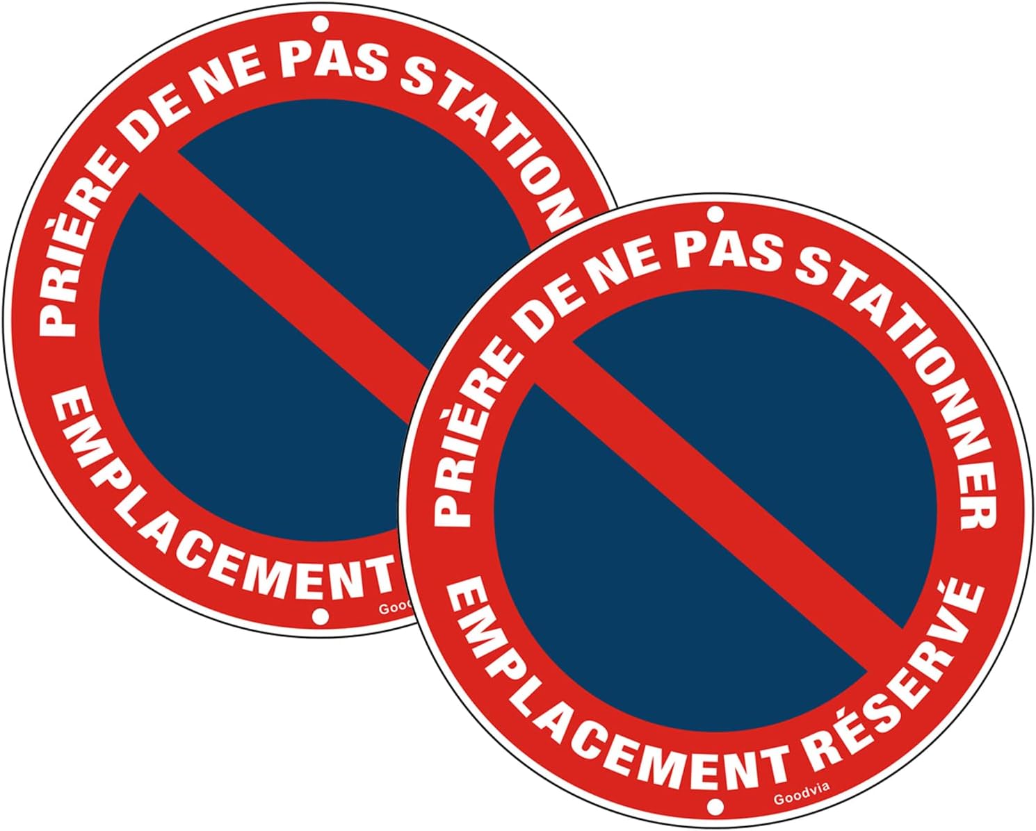 Goodvia Panneau Stationnement Interdit Aluminium Réfléchissant Rond ...
