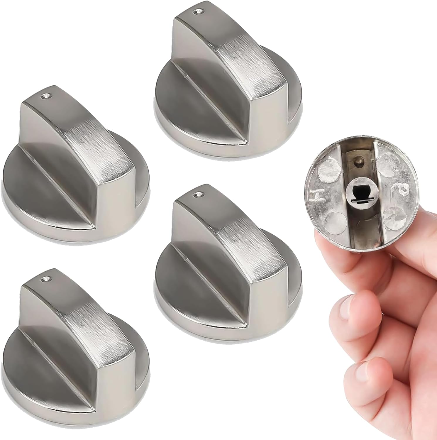 4 Pcs Gas Hob Knobs, 6mm Cooker Knobs, Gas Stove Cooker Control Knobs ...