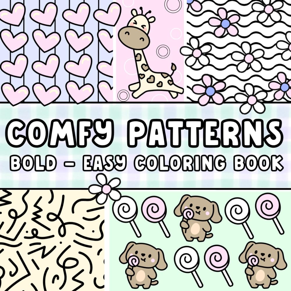 Amazon.com: Comfy Patterns Bold-Easy Coloring Book: Simple and Big ...