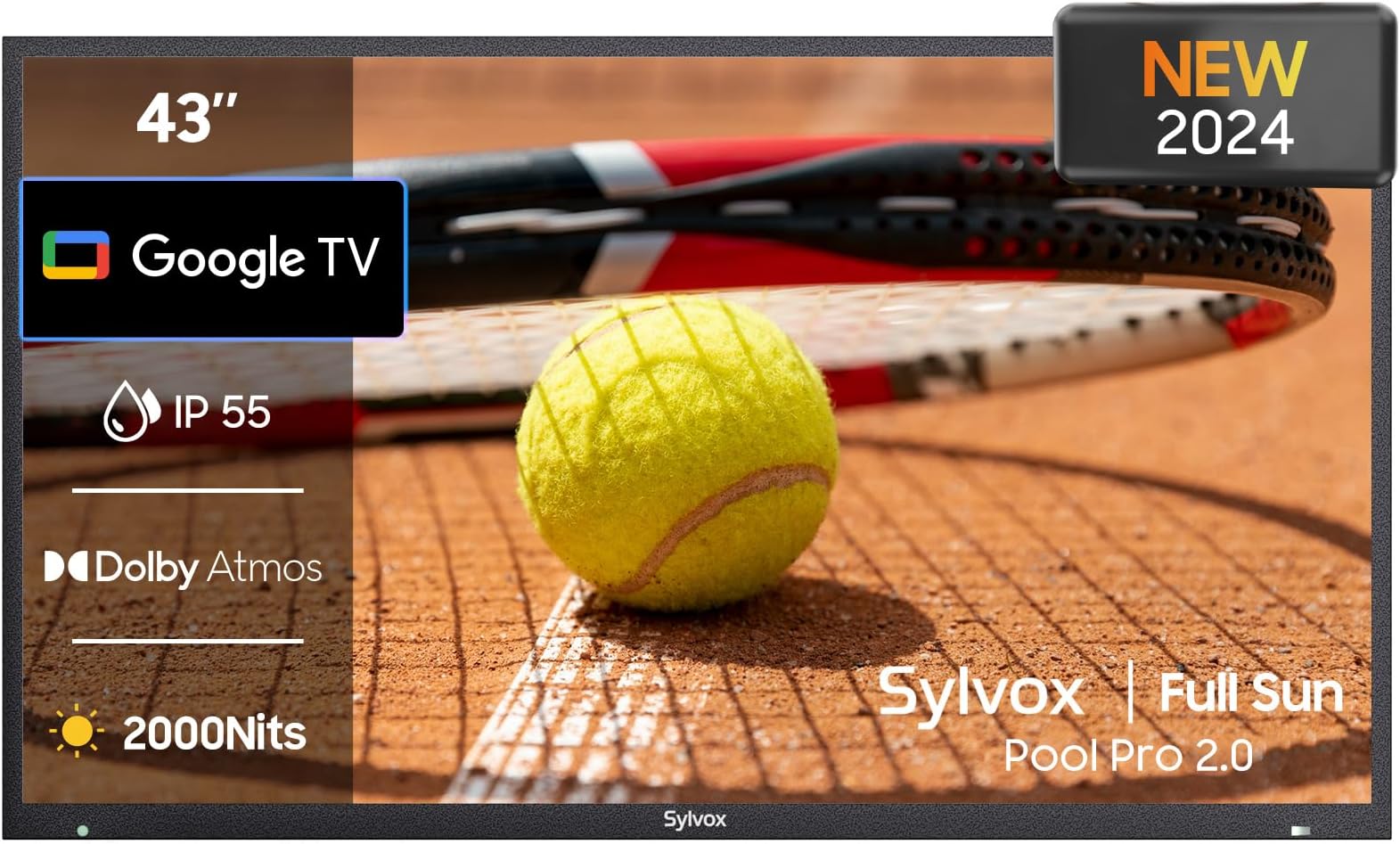 Amazon.com: SYLVOX Outdoor TV, 43-Inch Waterproof Smart TV, 2000 nits ...
