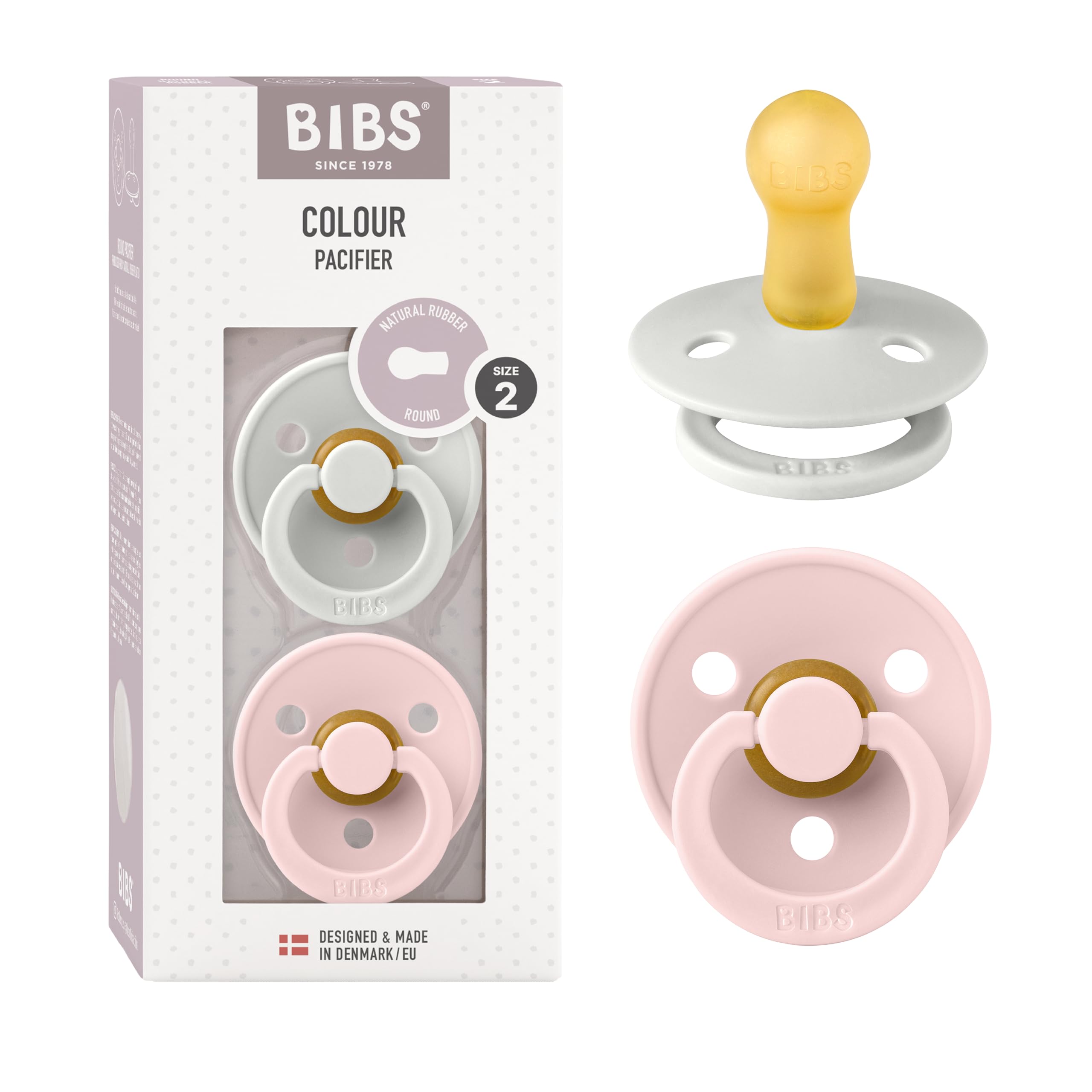 Amazon.com : BIBS Pacifiers Colour Collection | Natural Rubber Baby ...