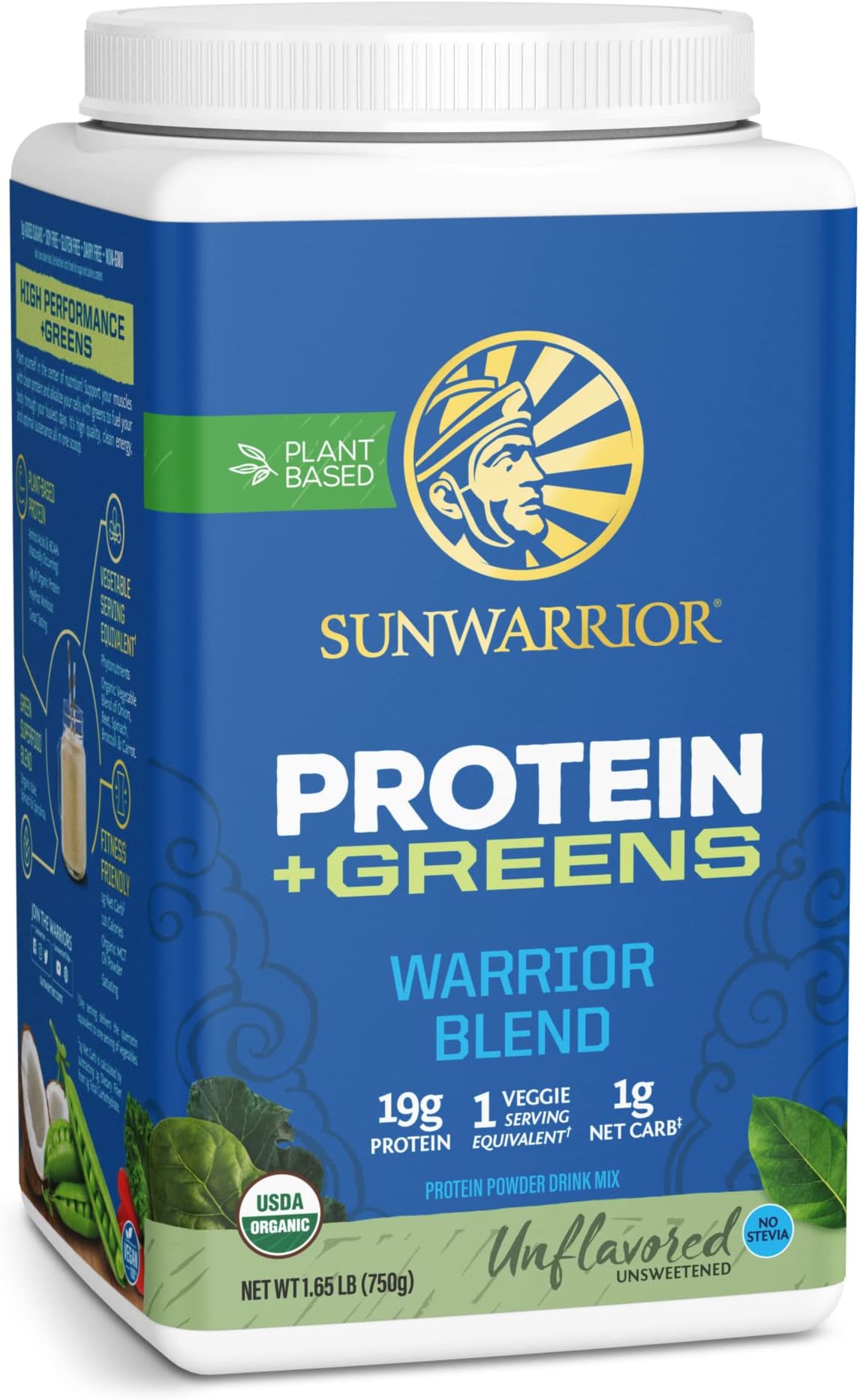 Amazon.com: Sunwarrior Warrior Blend Protein Greens Powder Drink Mix | BCAA Plant Based Organic ...