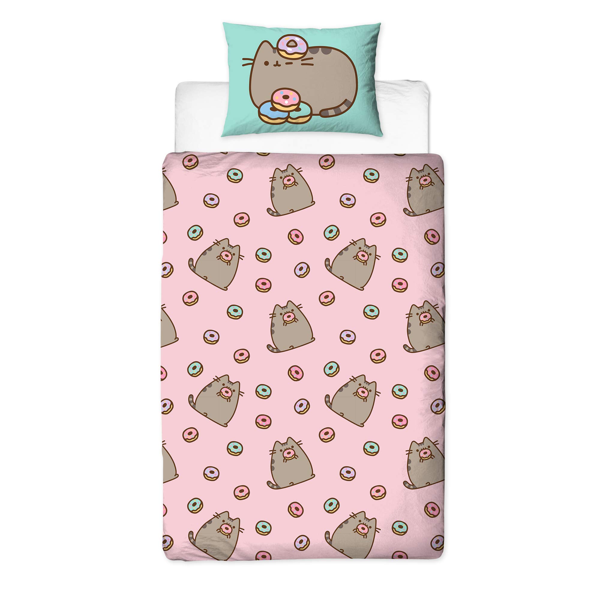 Pusheen Doughnut Design Single Duvet Cover Reversible Two Sided ...
