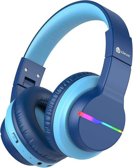Amazon.com: iClever BTH12 Wireless Kids Headphones, Colorful LED Lights ...