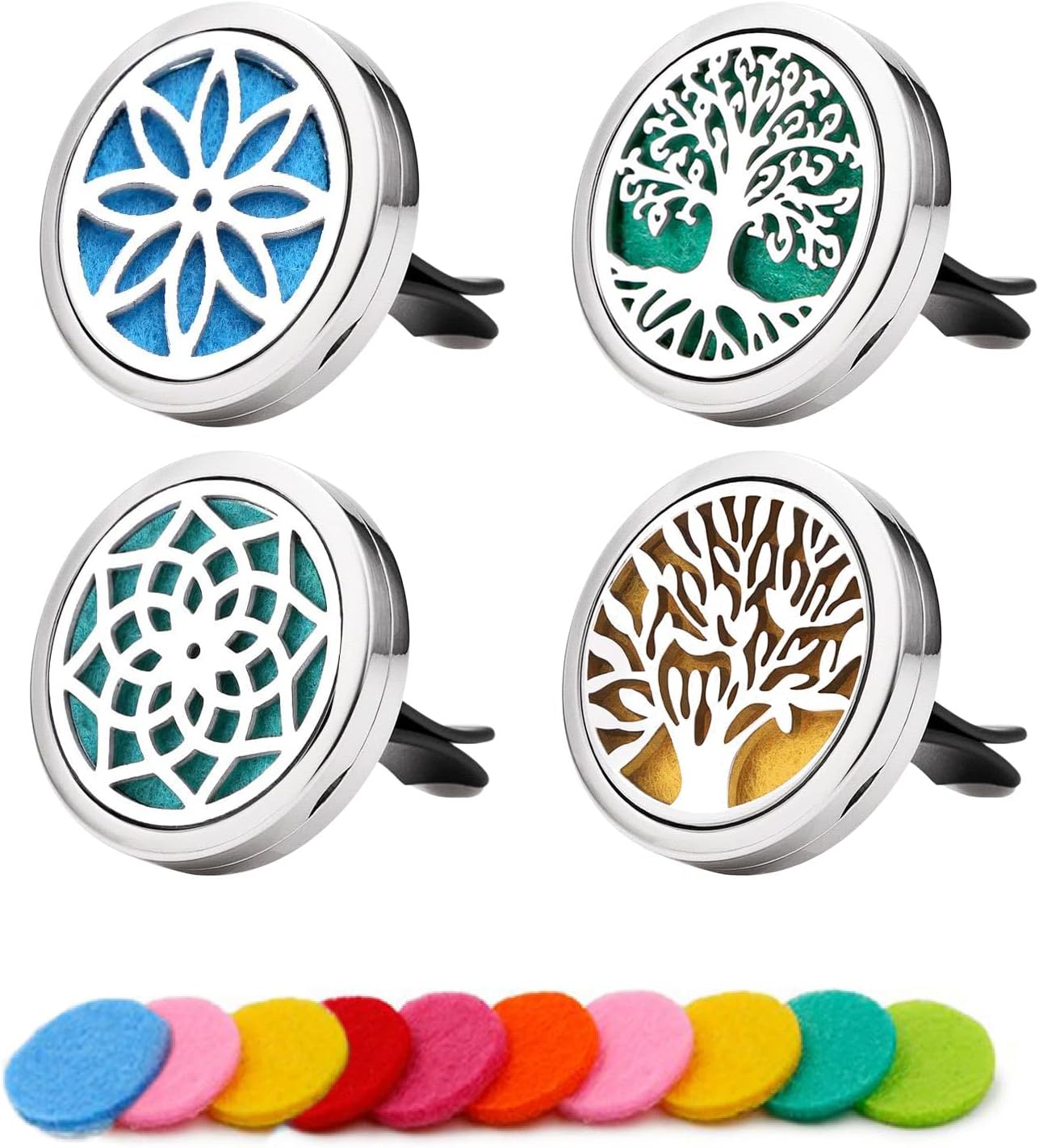 Amazon.com: 4 Pcs Essential Oil Car Diffuser Car Aromatherapy Wood ...