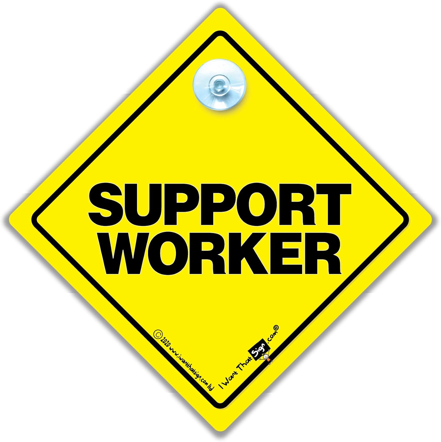Support Worker Car Sign Suction Cup Car Sign For Support Workers ...