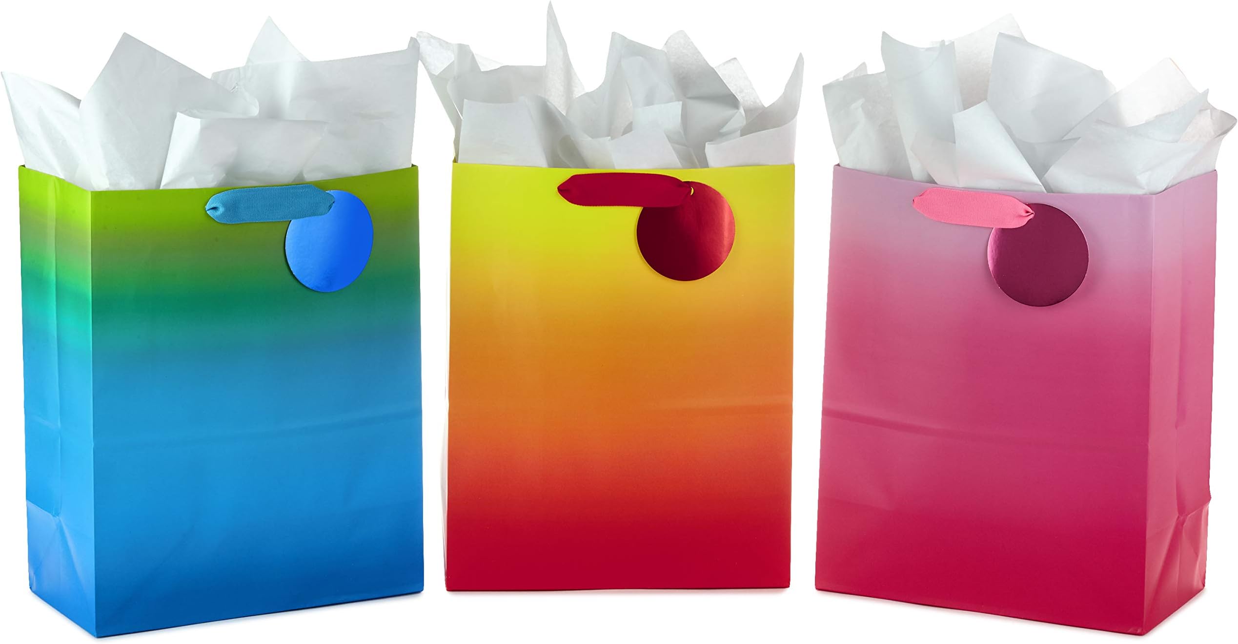 Amazon.com: Hallmark 13" Large Metallic Gift Bag Bundle (3 Bags ...