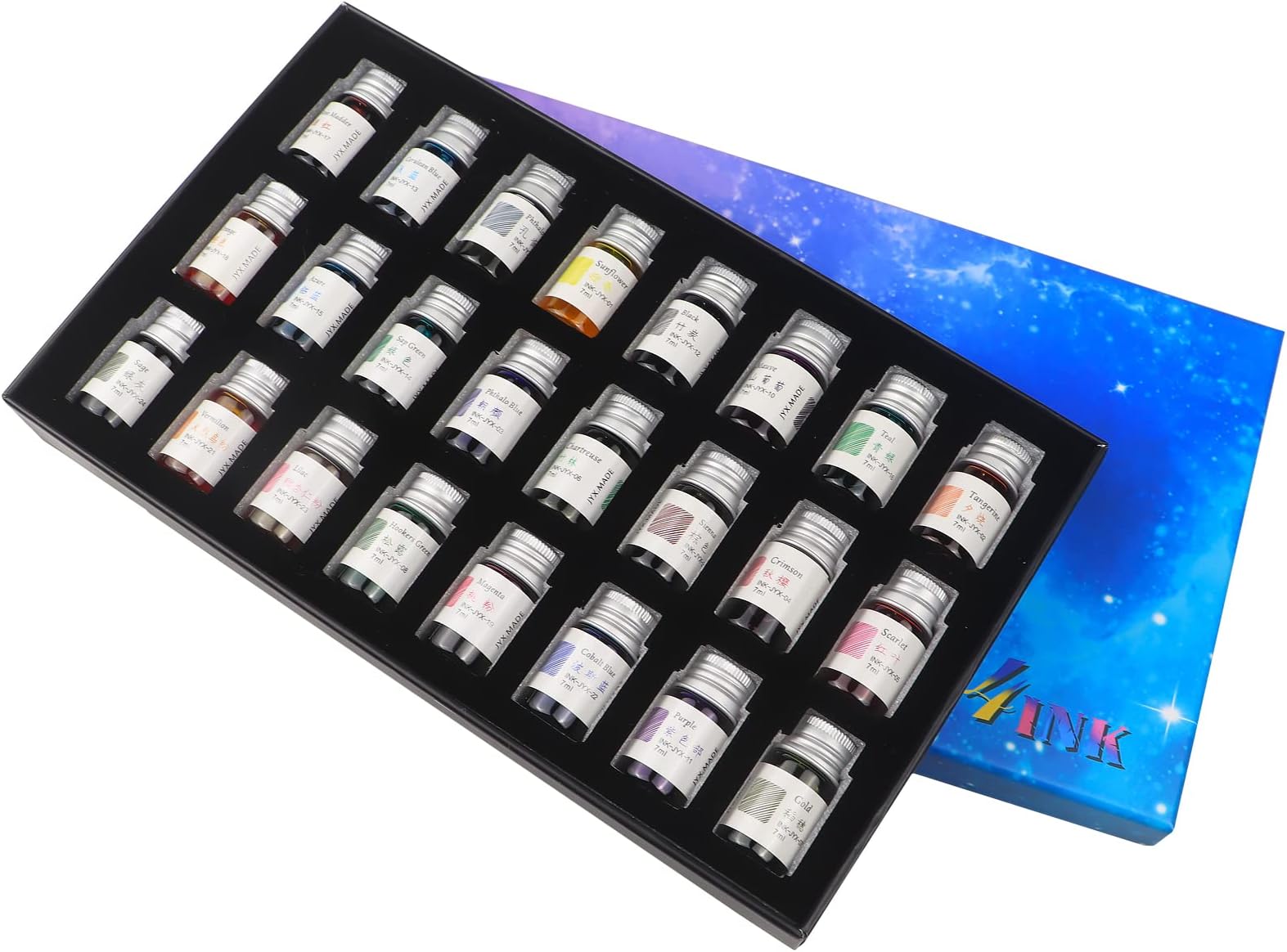 AOKUY Drawing Inks,Calligraphy Inks, 24Colorful Dip Pen Ink Set for ...