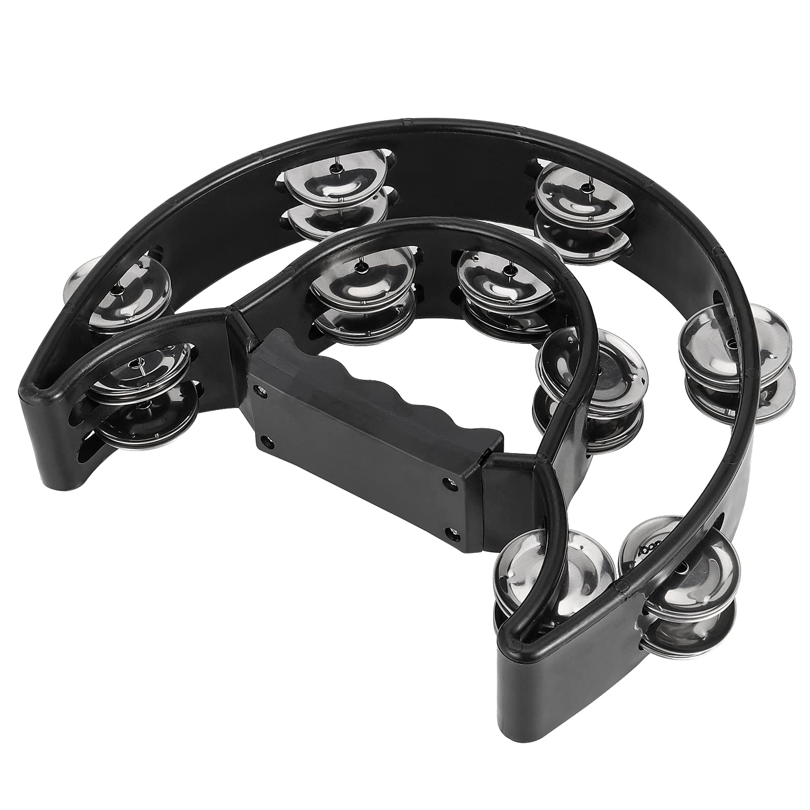 Snapklik.com : SINJEUN 4 Pack 9 Inch Black Double Row Tambourine, Half ...