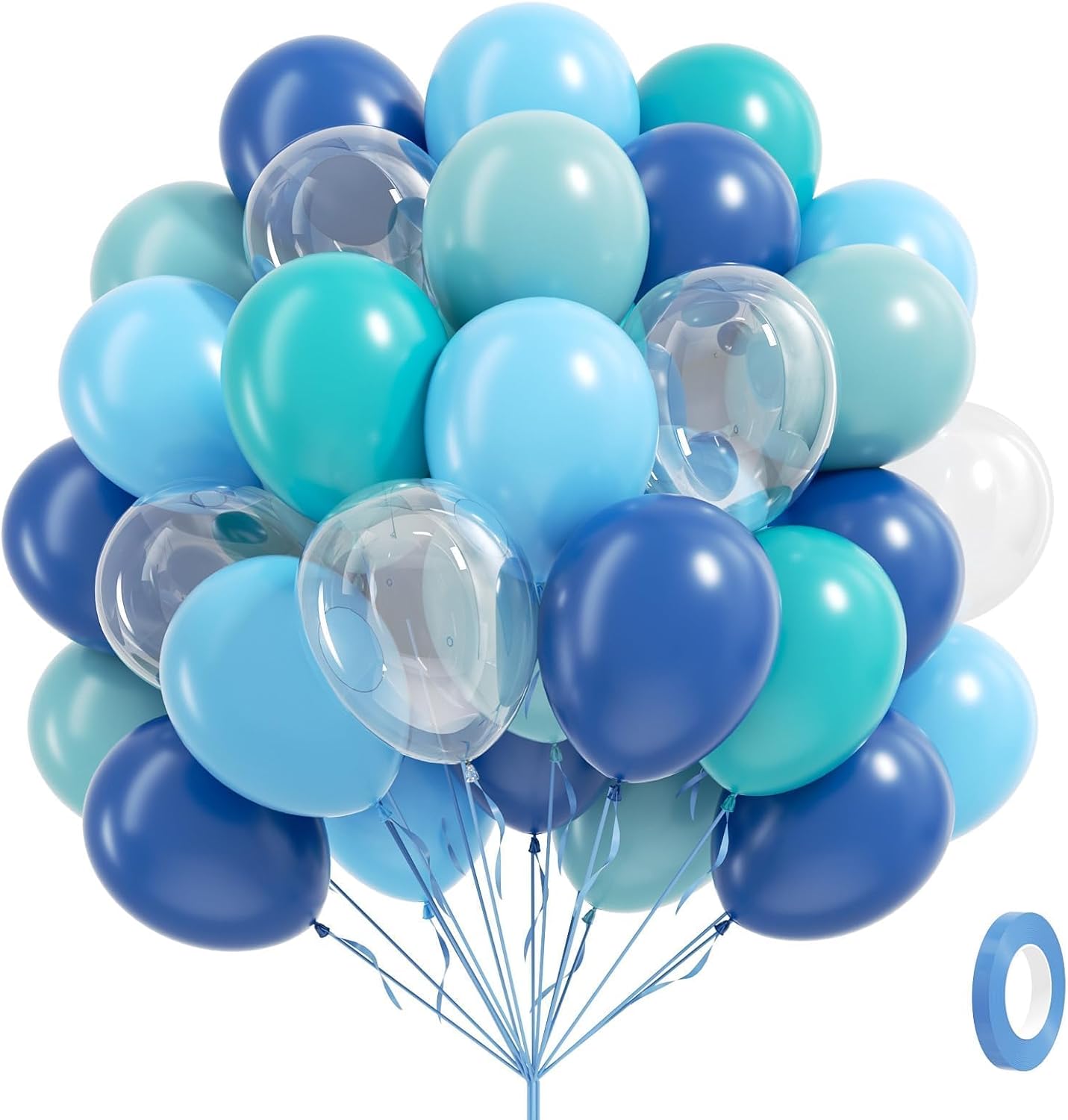 Amazon.com: 60pcs Under the Sea Balloons, Ocean Balloon with Light Blue ...