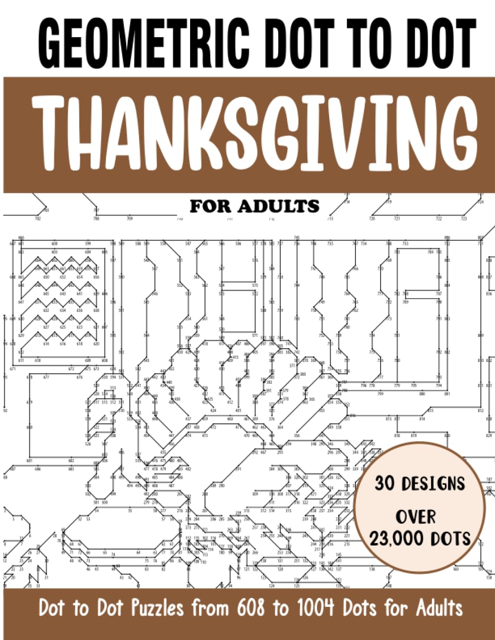 Amazon.com: Geometric Dot to Dot Thanksgiving for Adults: Thanksgiving ...