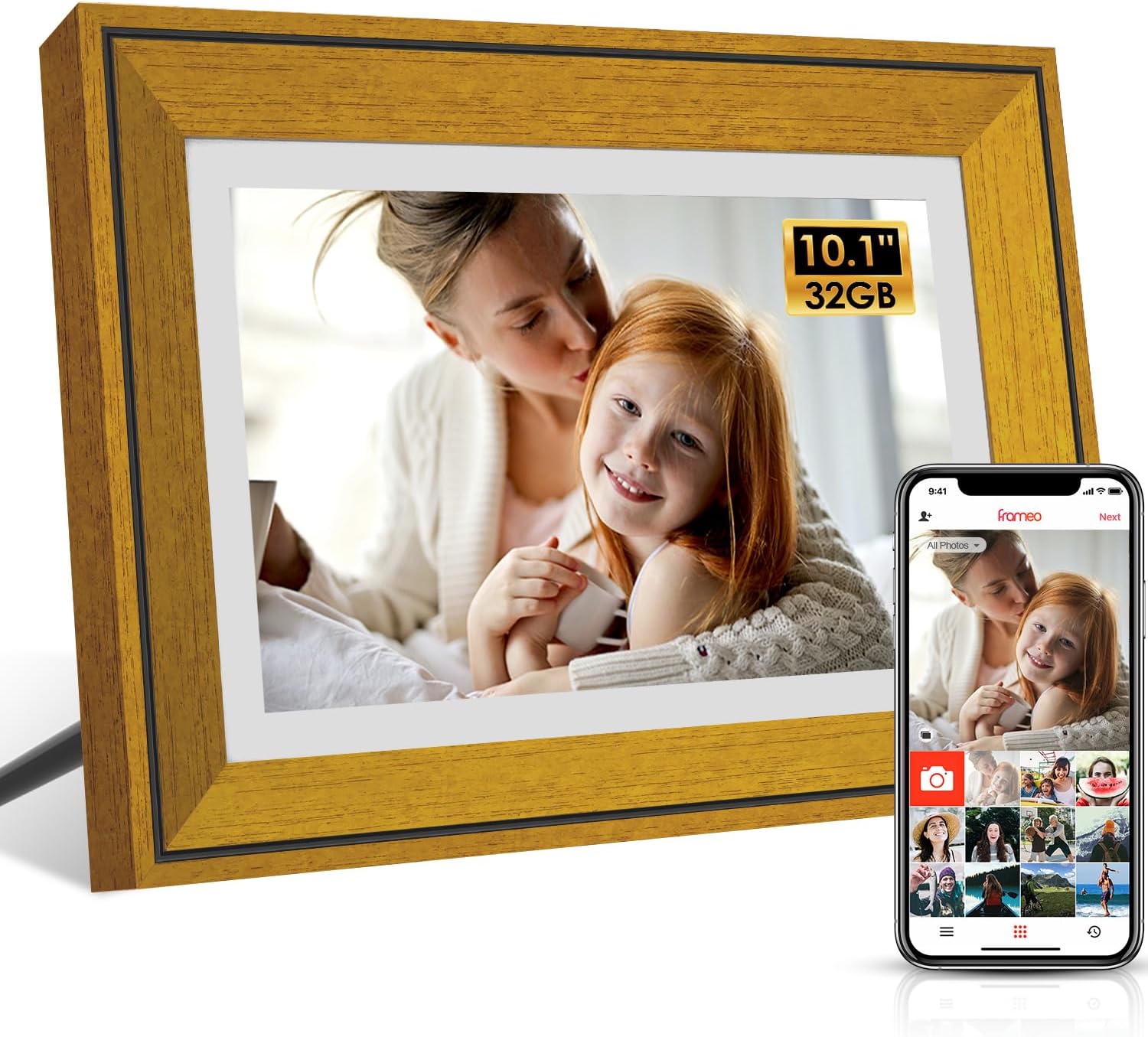 Amazon.com : FRAMEO 10.1 Inch WiFi Digital Picture Frame, IPS HD Touch ...