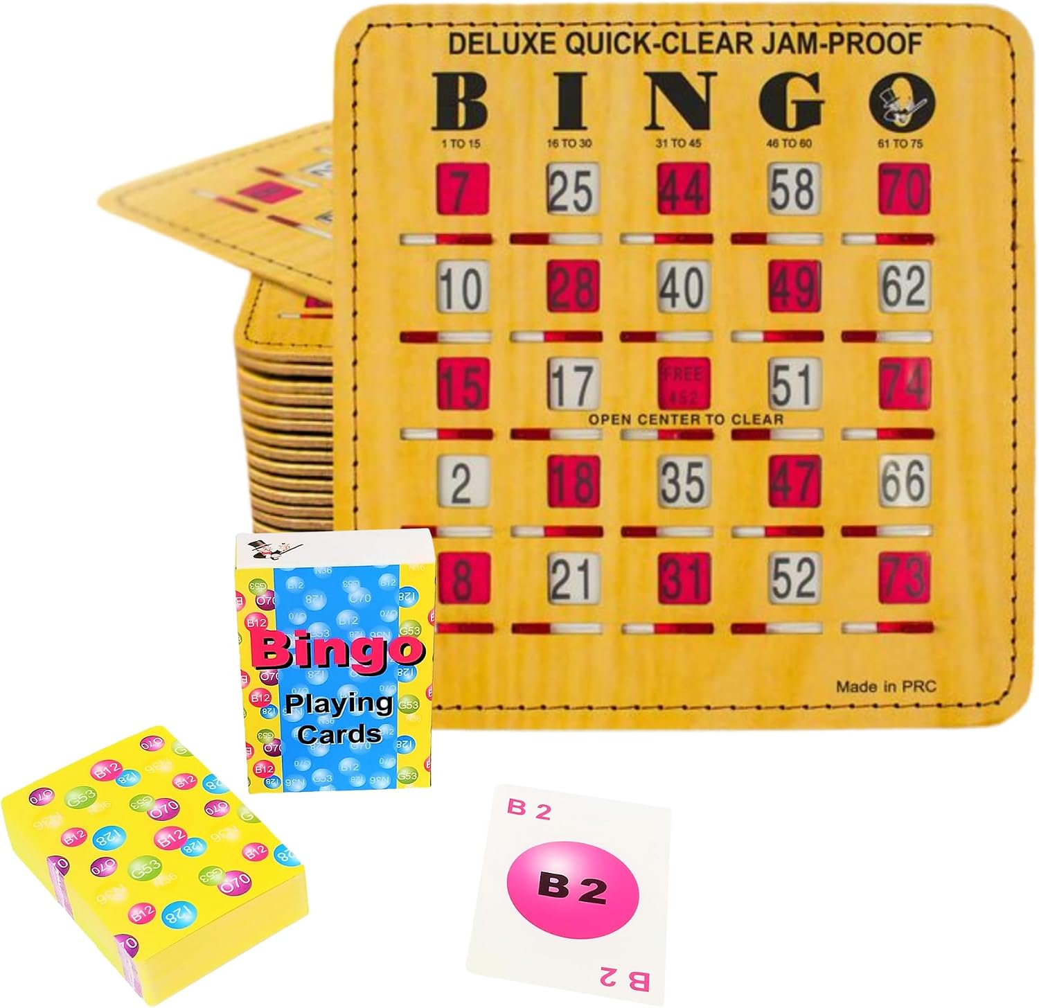 Amazon.com: MR CHIPS Jam-Proof Bingo Cards with Sliding Windows, 10 ...
