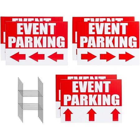 Amazon.com: 4 Pcs Event Parking Signs with Arrow 16 x12 Waterproof ...