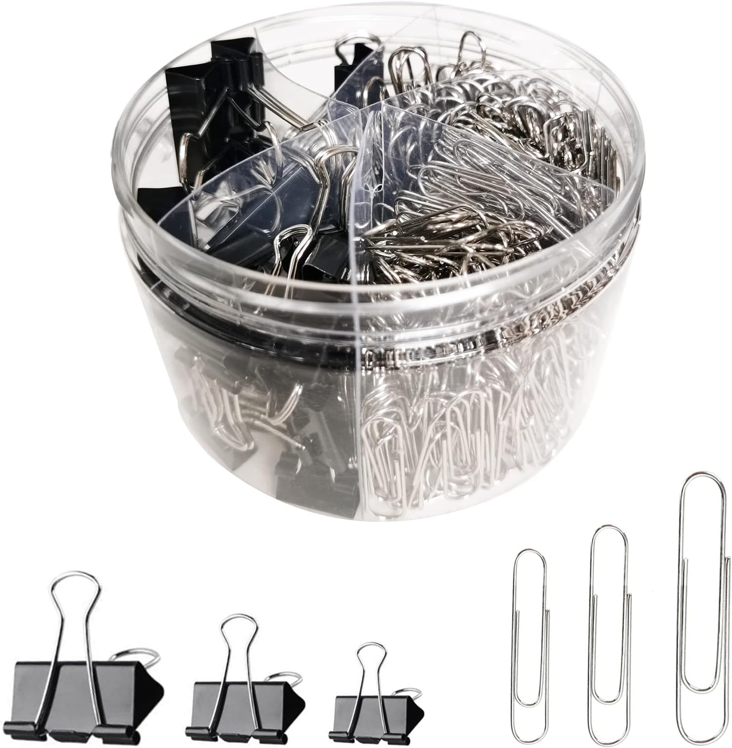 Paper Clips Assorted Size Binder Clips Clamps 350 Count 28mm Small 33mm ...