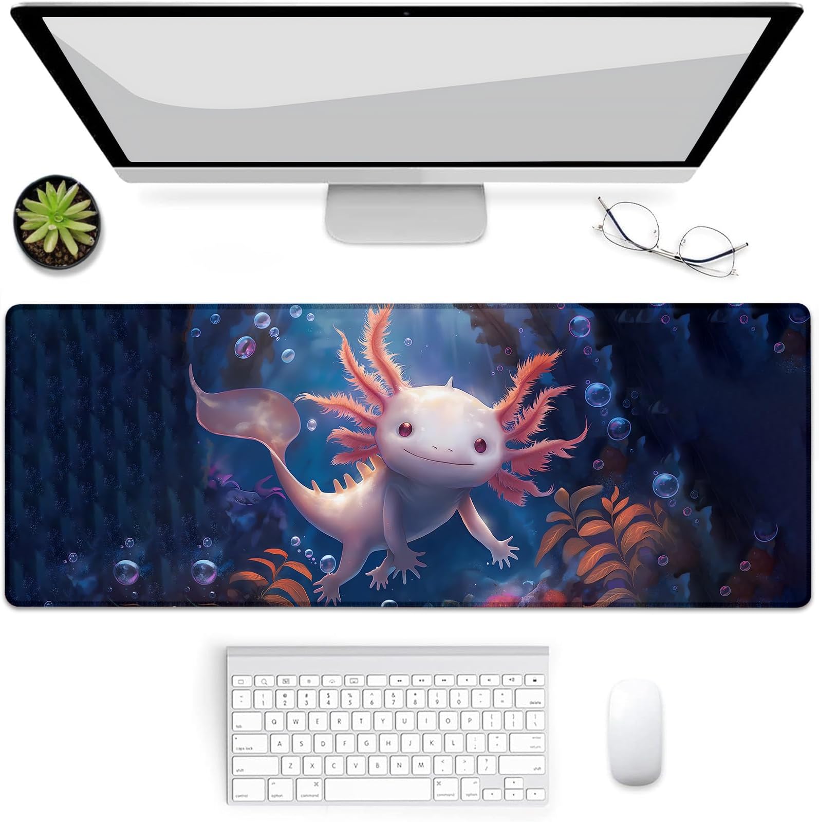 Amazon.com: ainori Cute Axolotl Gaming Mouse Pad – 12x31.5in Large ...