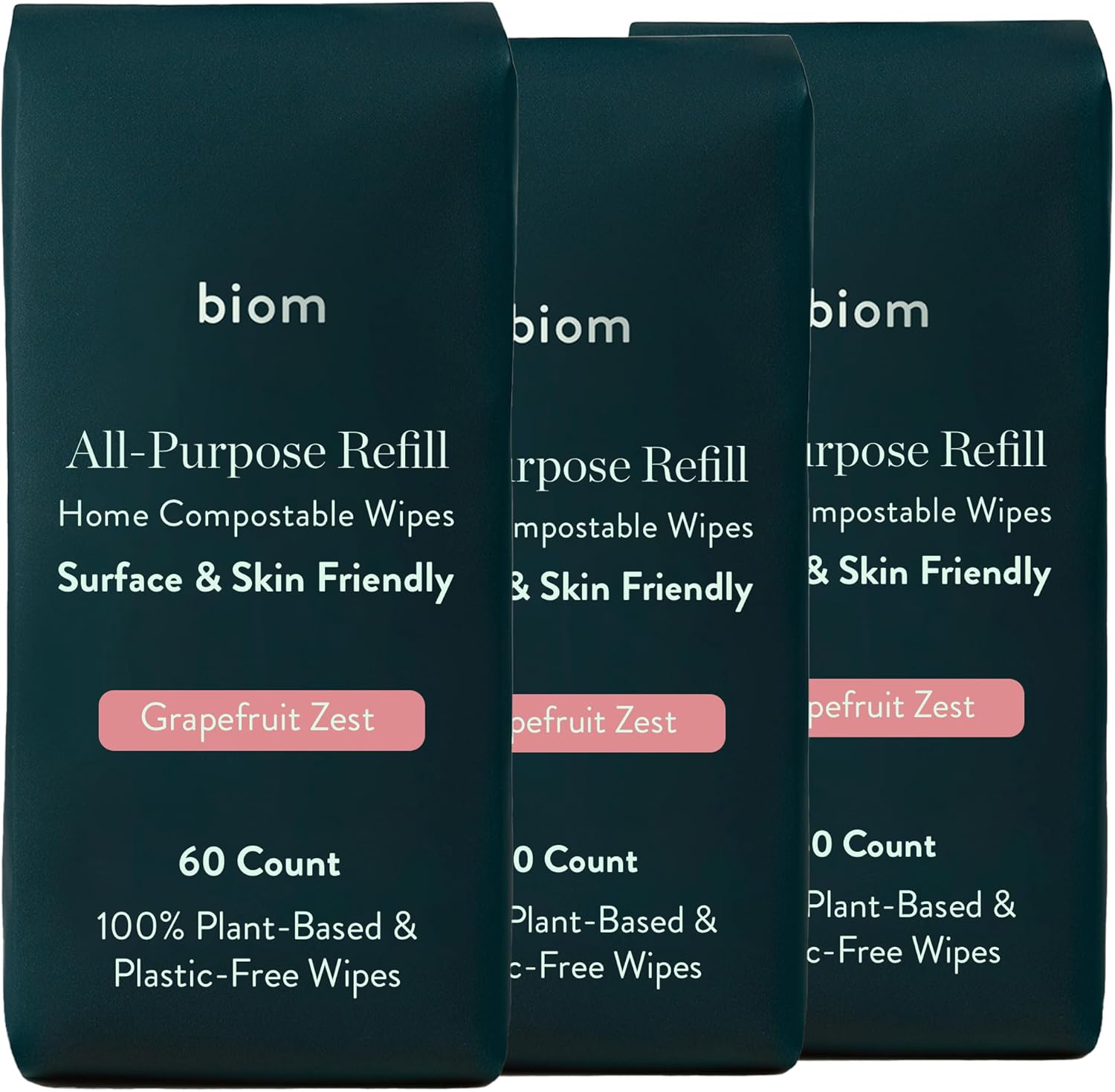 Amazon.com: Biom Biodegradable All-Purpose Wipes 3-Pack Refill - Non ...