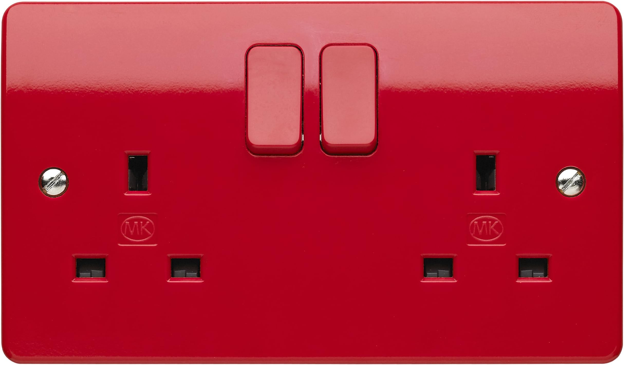 Matt Black Double Socket (Black Switch) - CFB10B : Amazon.co.uk: DIY ...