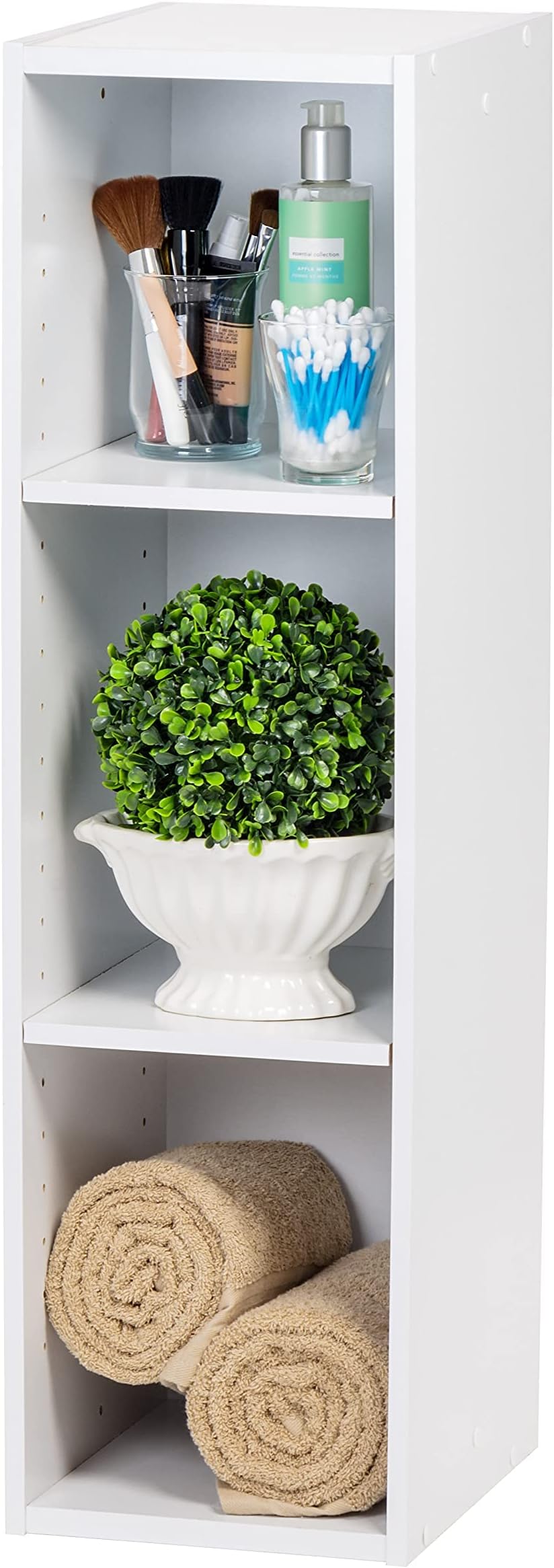 Amazon.com: Household Essentials 4 Tier Storage Tower Shelf with Metal ...