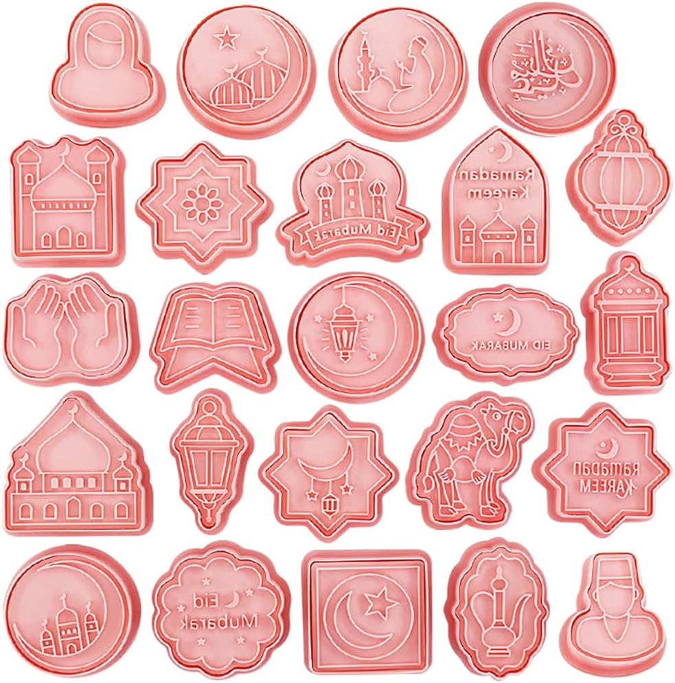 Amazon.com: 24 Pcs Eid Mubarak Cookie Cutters,Ramadan Islamic Muslim ...