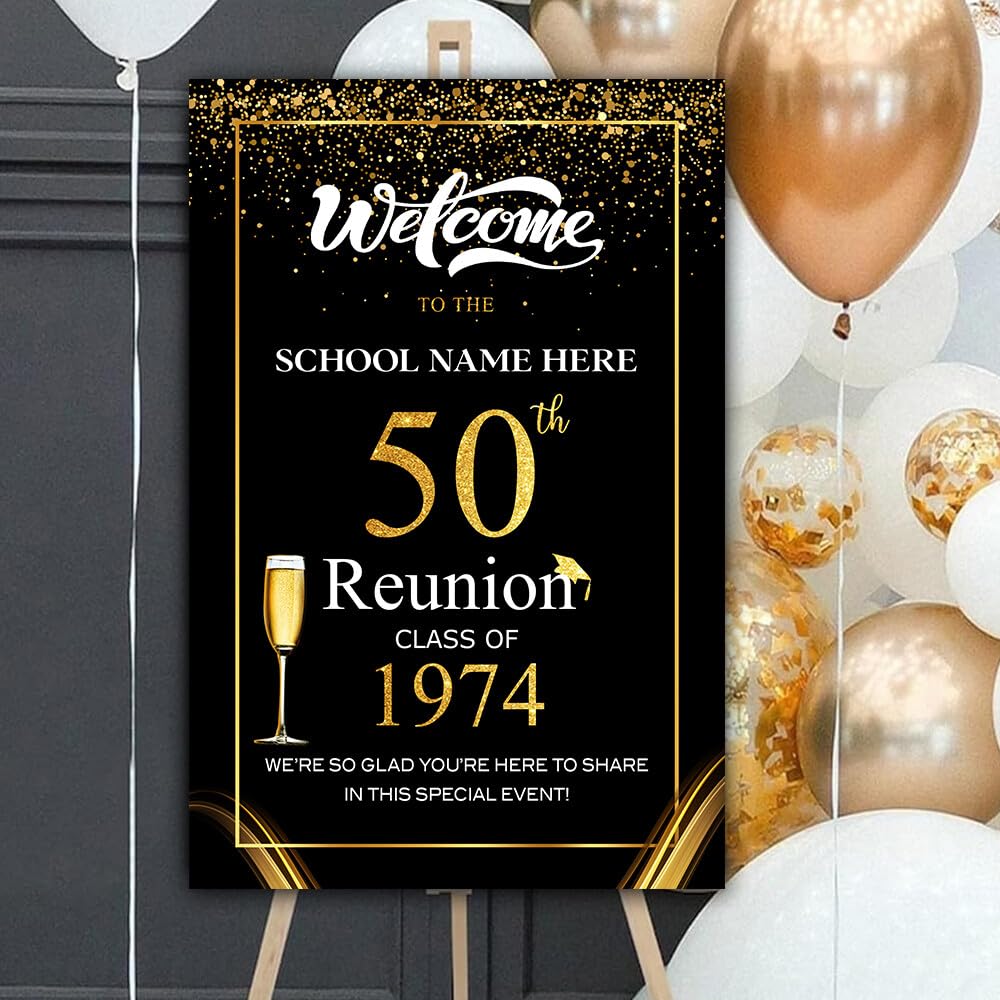 Amazon.com : Personalized Class Reunion Welcome Sign, 50th Class ...