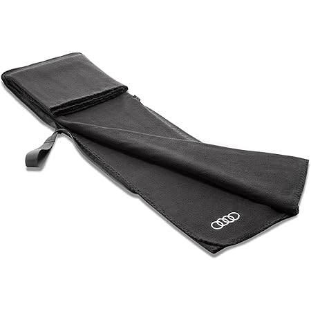 Audi 3292200300 Fleecedecke 2in1 Decke faltbar Kissen, schwarz, mit ...