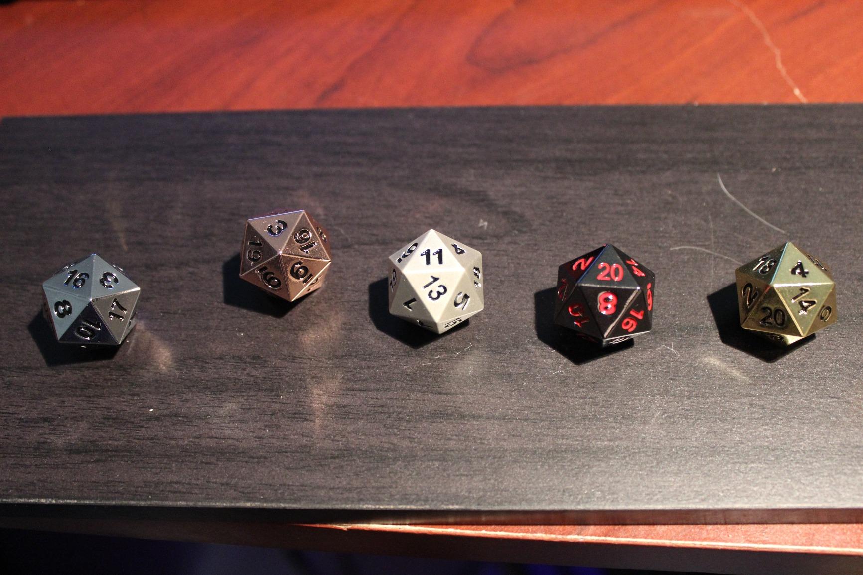 Amazon.com: Ultimate! Solid Metal D20 Variety 5 Pack - Gold, Silver ...