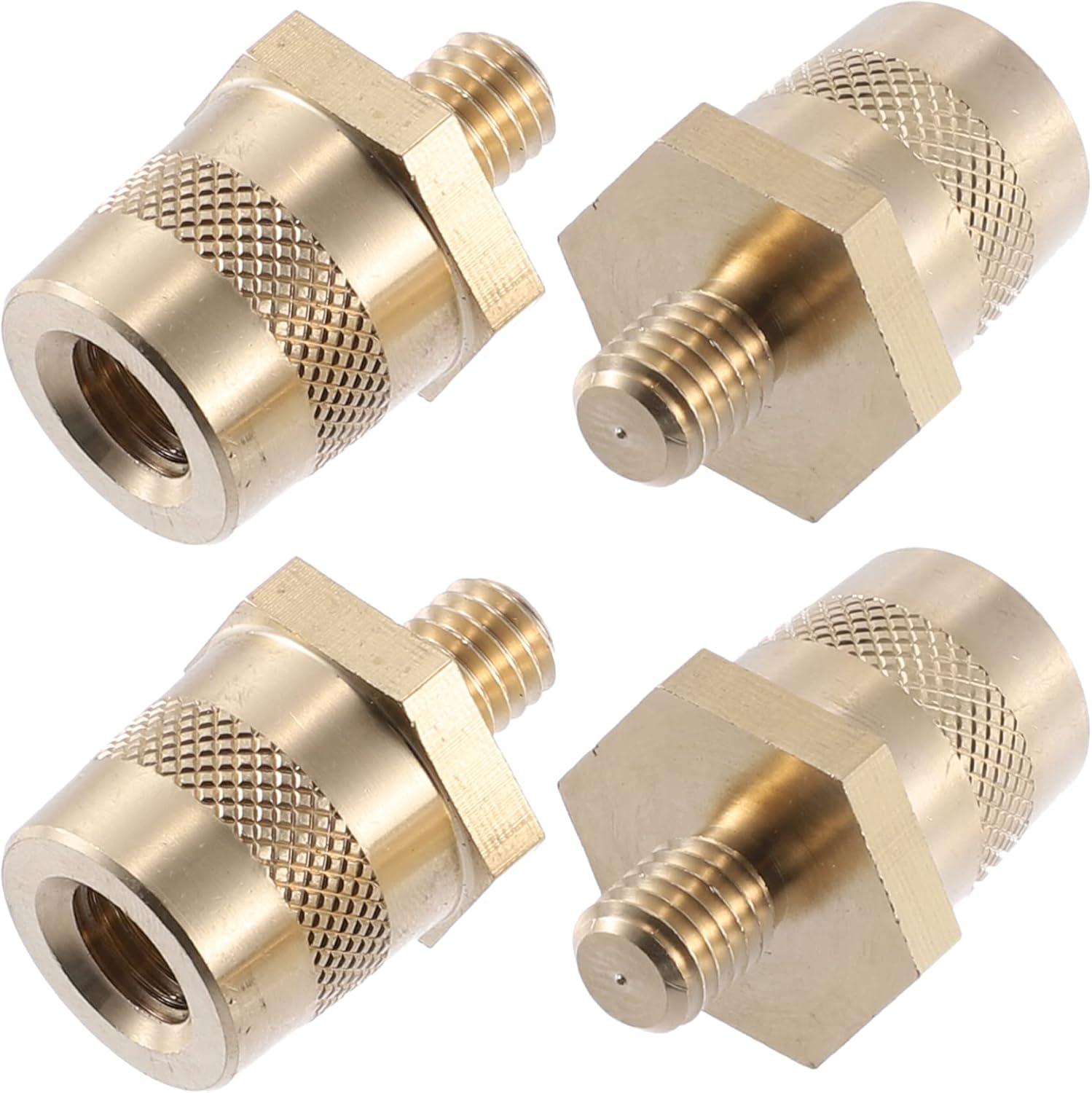 X AUTOHAUX 2 Pair M8 Battery Terminal Connector Brass Tone Post Adapter ...