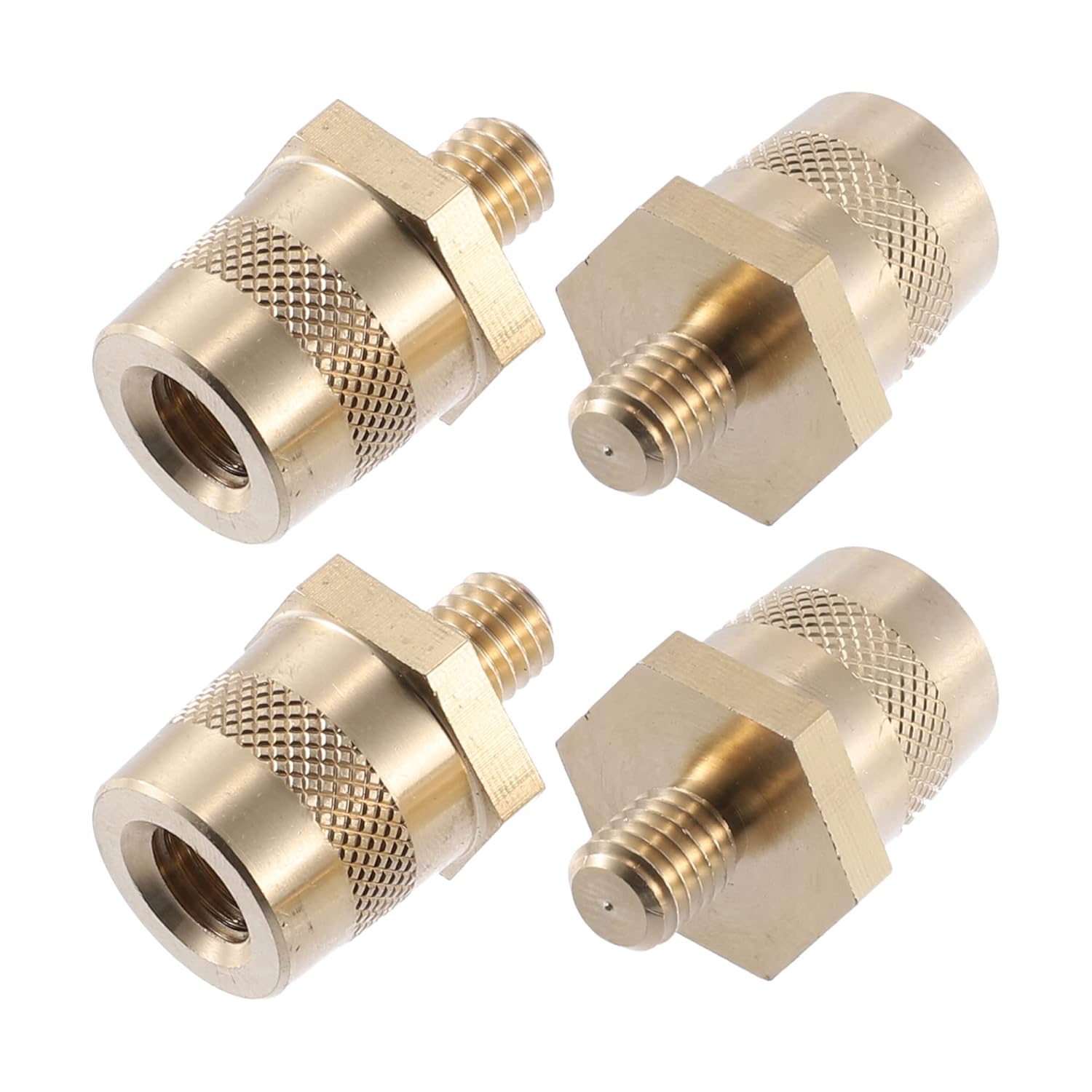 X AUTOHAUX 2 Pair M8 Battery Terminal Connector Brass Tone Post Adapter Taper Stud Extender ...