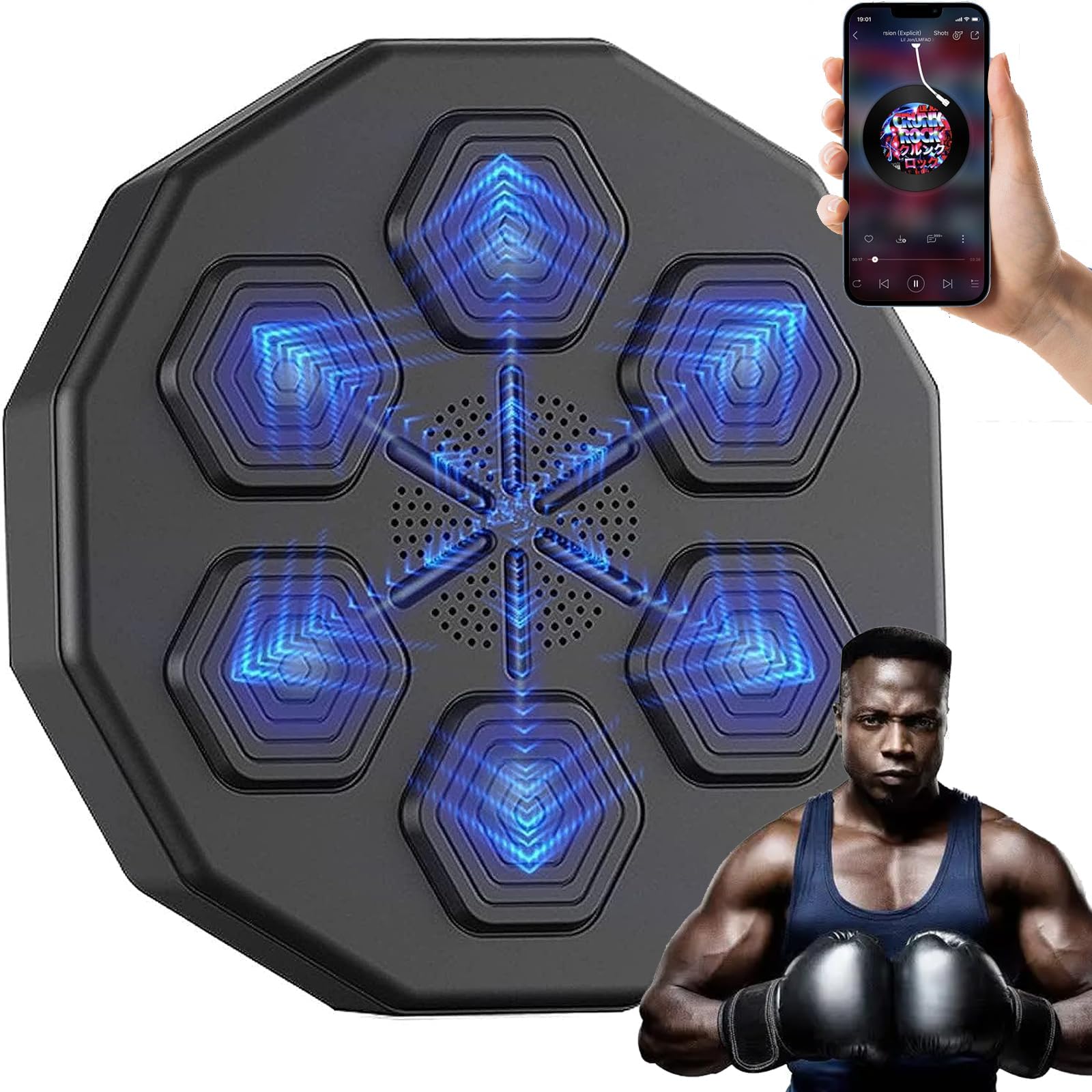 FICTOR Music Boxing Machine, Bluetooth Boxing Machine Wall-Mounted with ...