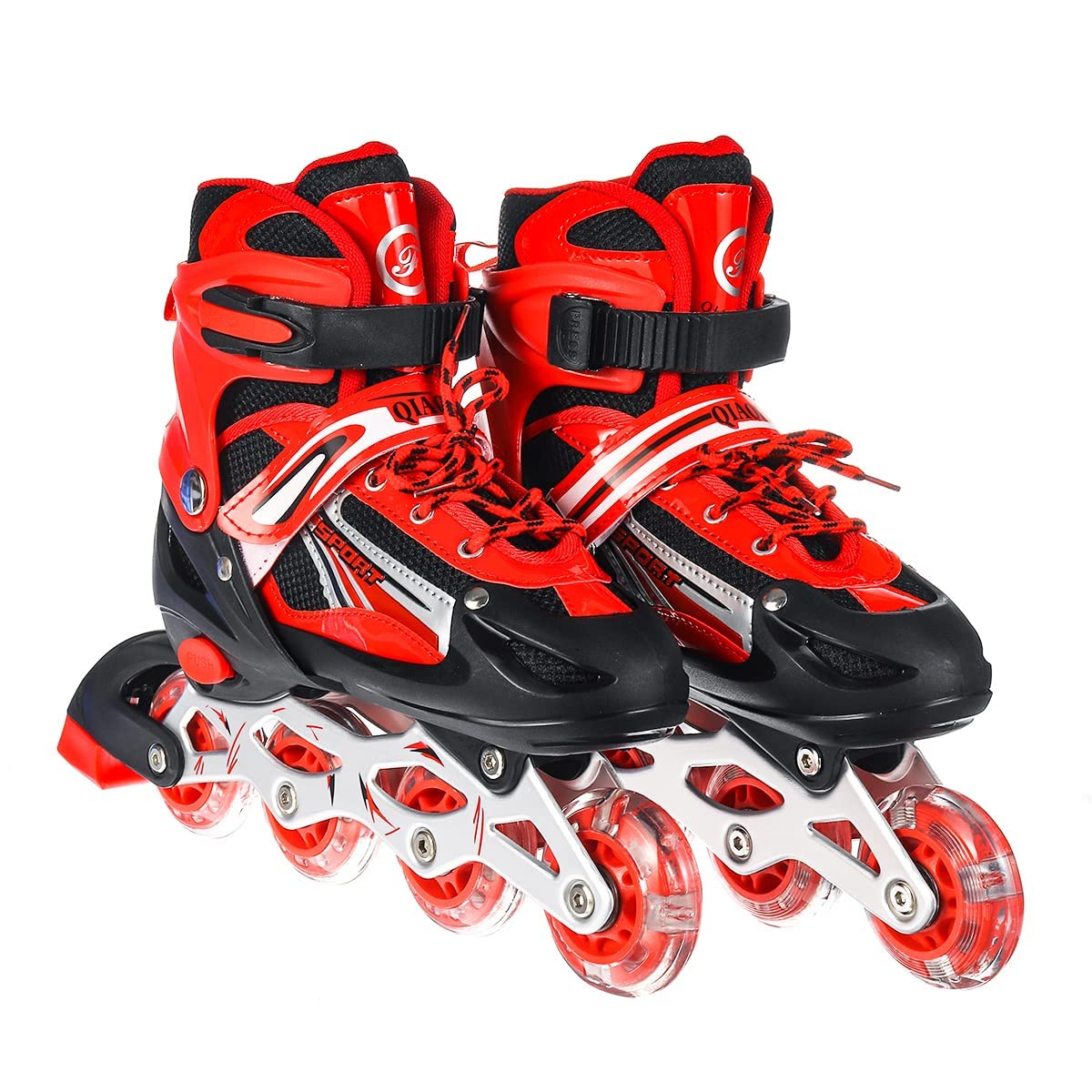Optimus® Power Smart Ace Adjustable Inline Roller Skates Red with ...