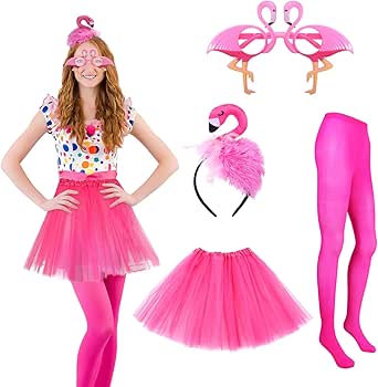 Amazon.com: GGSTDDUP 4 Pcs Flamingo Costume, Hawaiian Flamingo ...