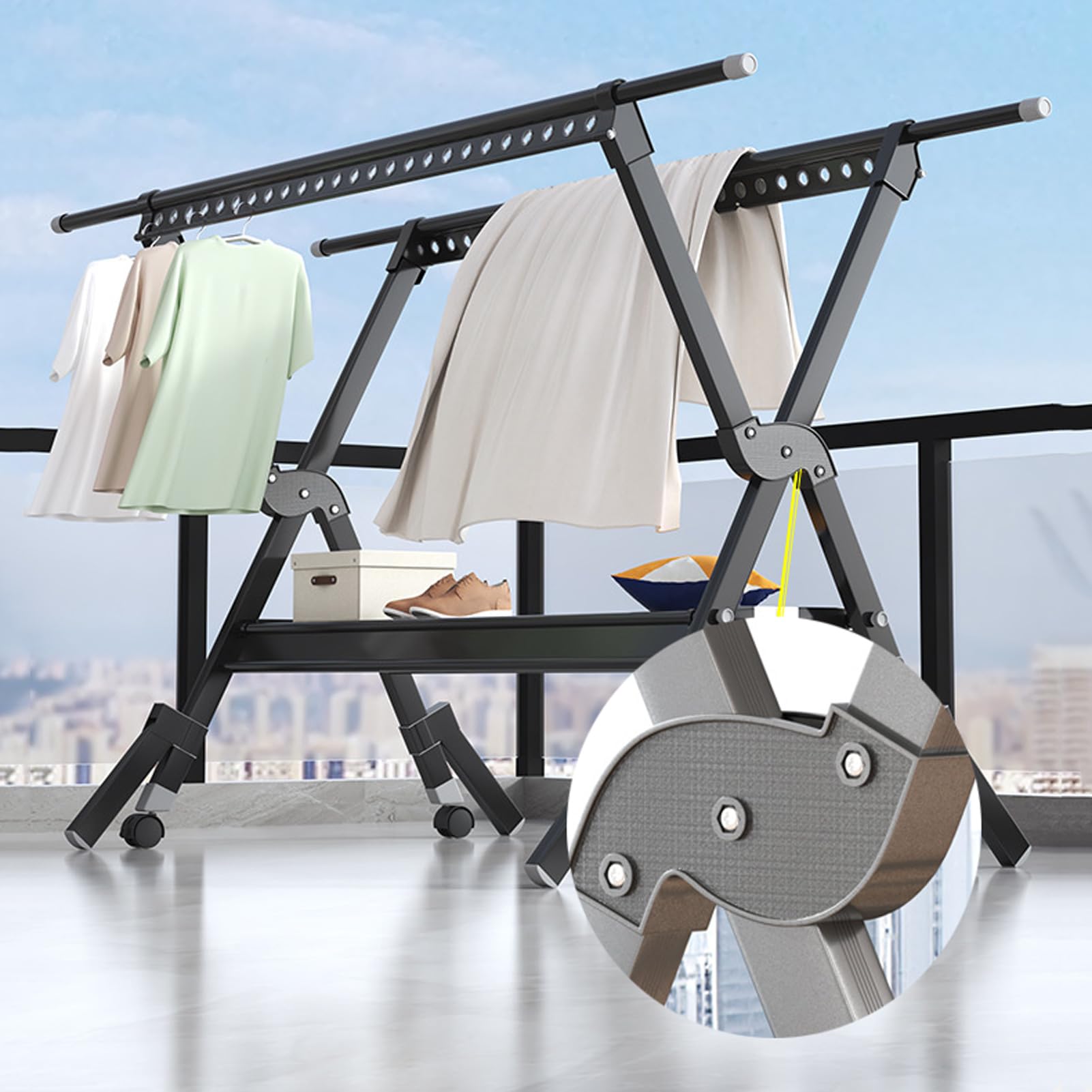 Clothes Lines For Outside Furlinkhm Clothes Drying Rack With Wheelsï¼ ...