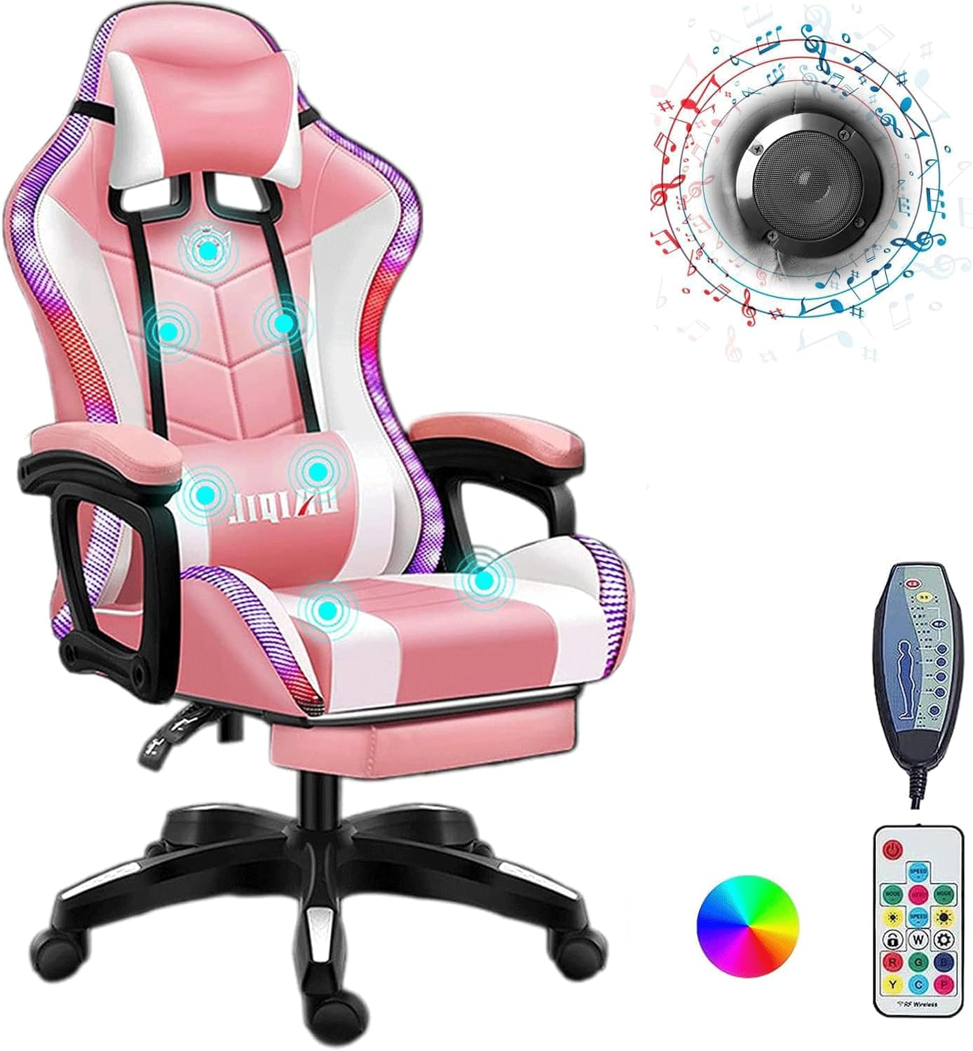 Amazon.com: TONGBOSHI Ergonomic Gaming Chair with Speakers and Led ...