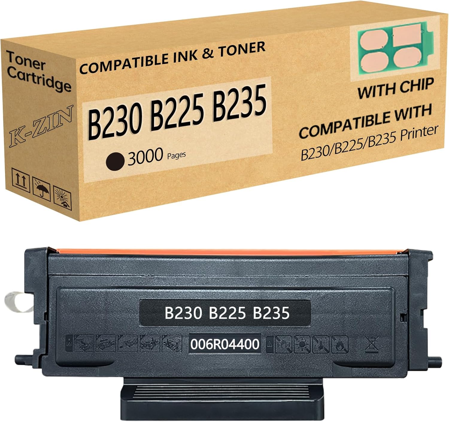 Amazon.com: K-ZIN B230 B225 B235 Black(3000 Page,with Chip) Toner ...
