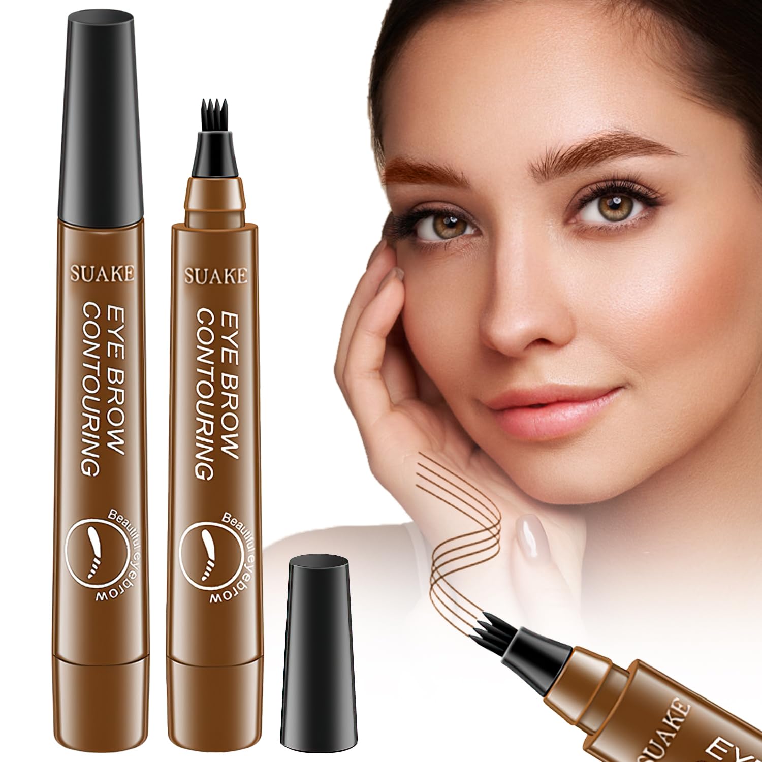 Amazon.com : 2PCS Magical Precise Waterproof Brow Pen,Eye Brow ...