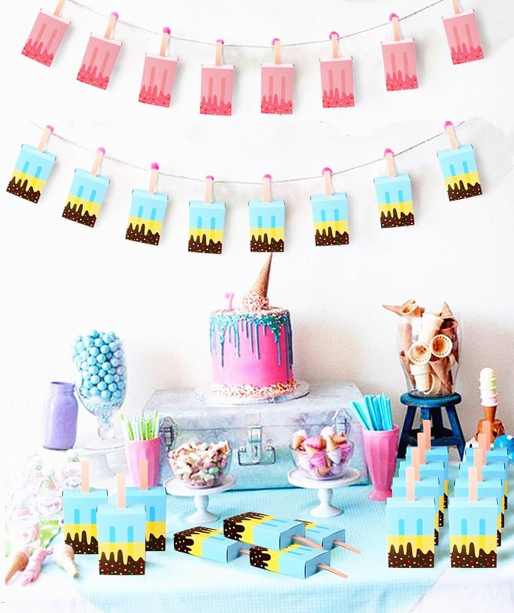 Amazon.com: TECH-P Creative Life 50Pcs(25 Pink+25 Blue) Ice Cream Candy ...