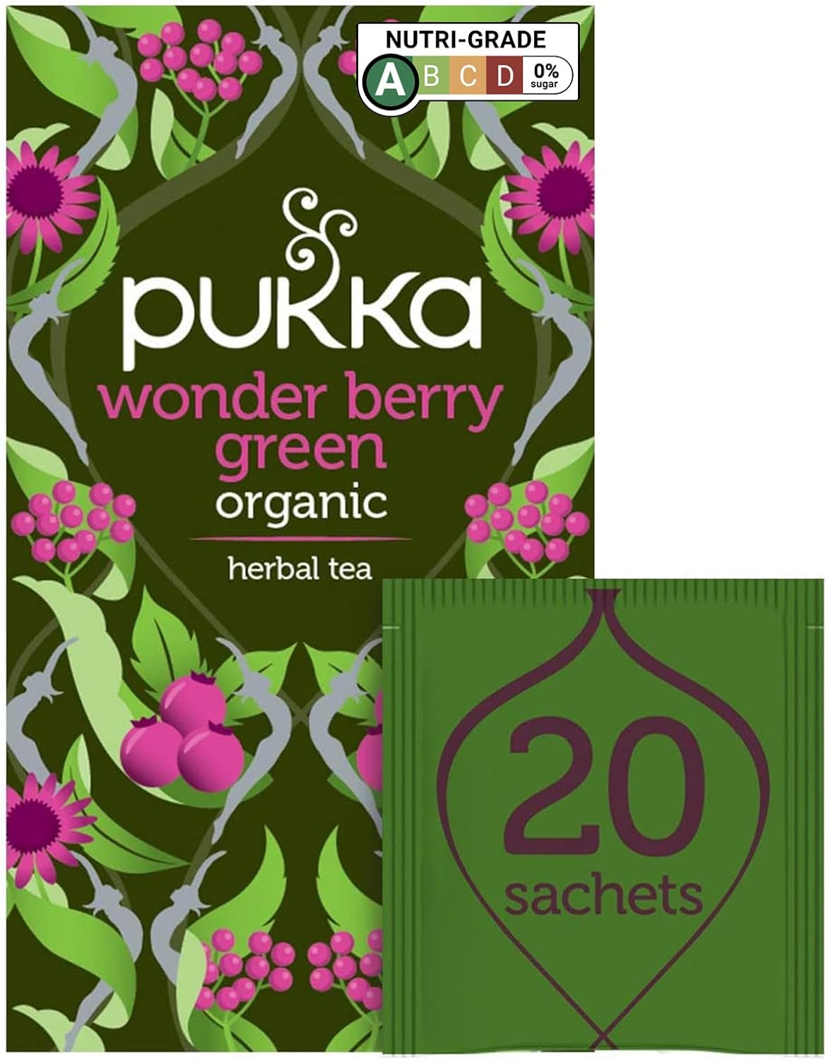 Pukka Wonder Berry Green Tea, 20 sachets : Amazon.co.uk: Grocery