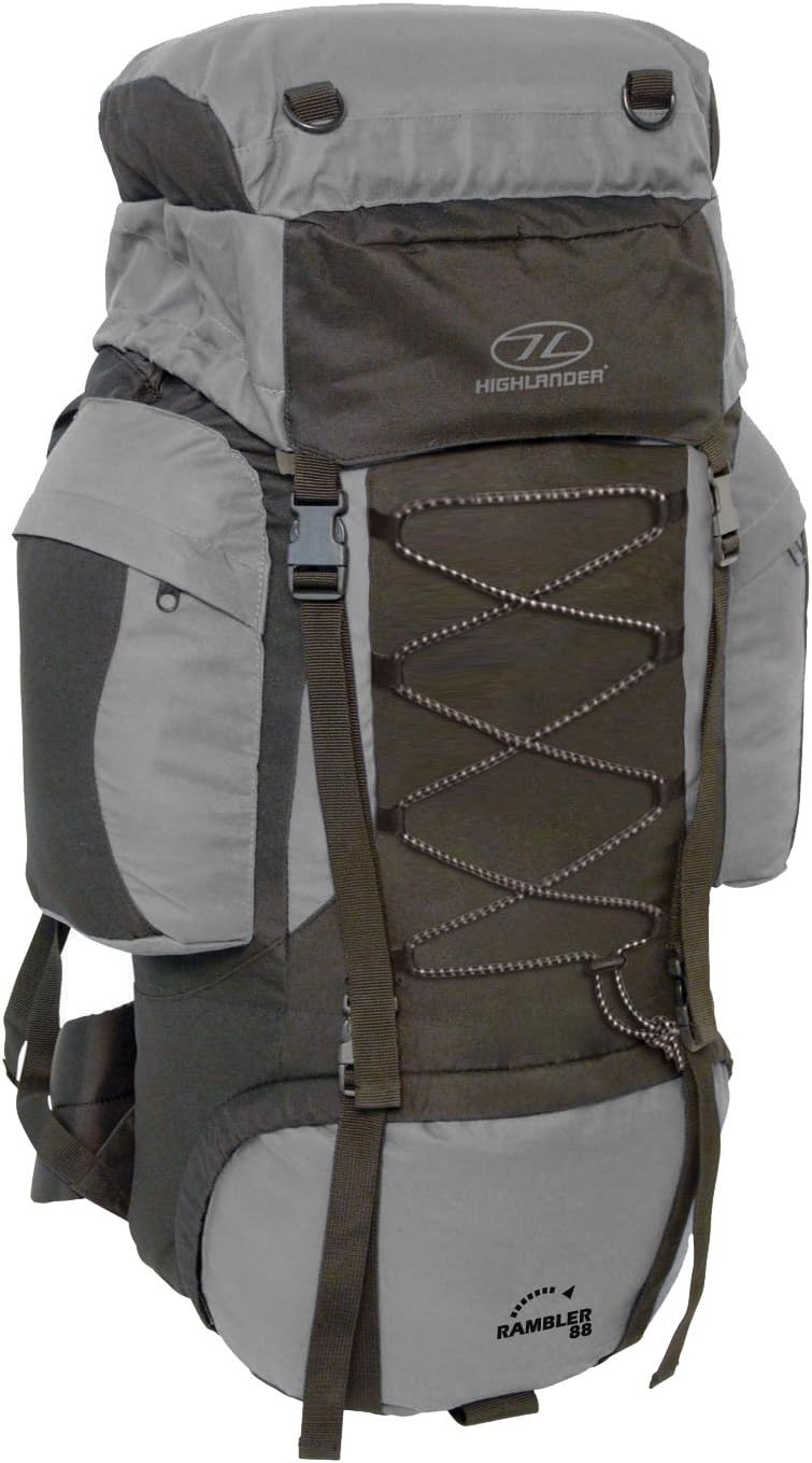 Highlander - Rambler 99 Litre Rucksack - Grey/Black : Amazon.co.uk: Fashion