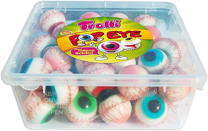 Trolli POP EYE 45 Pieces Eye Candy with Strawberry Flavour Filler ...