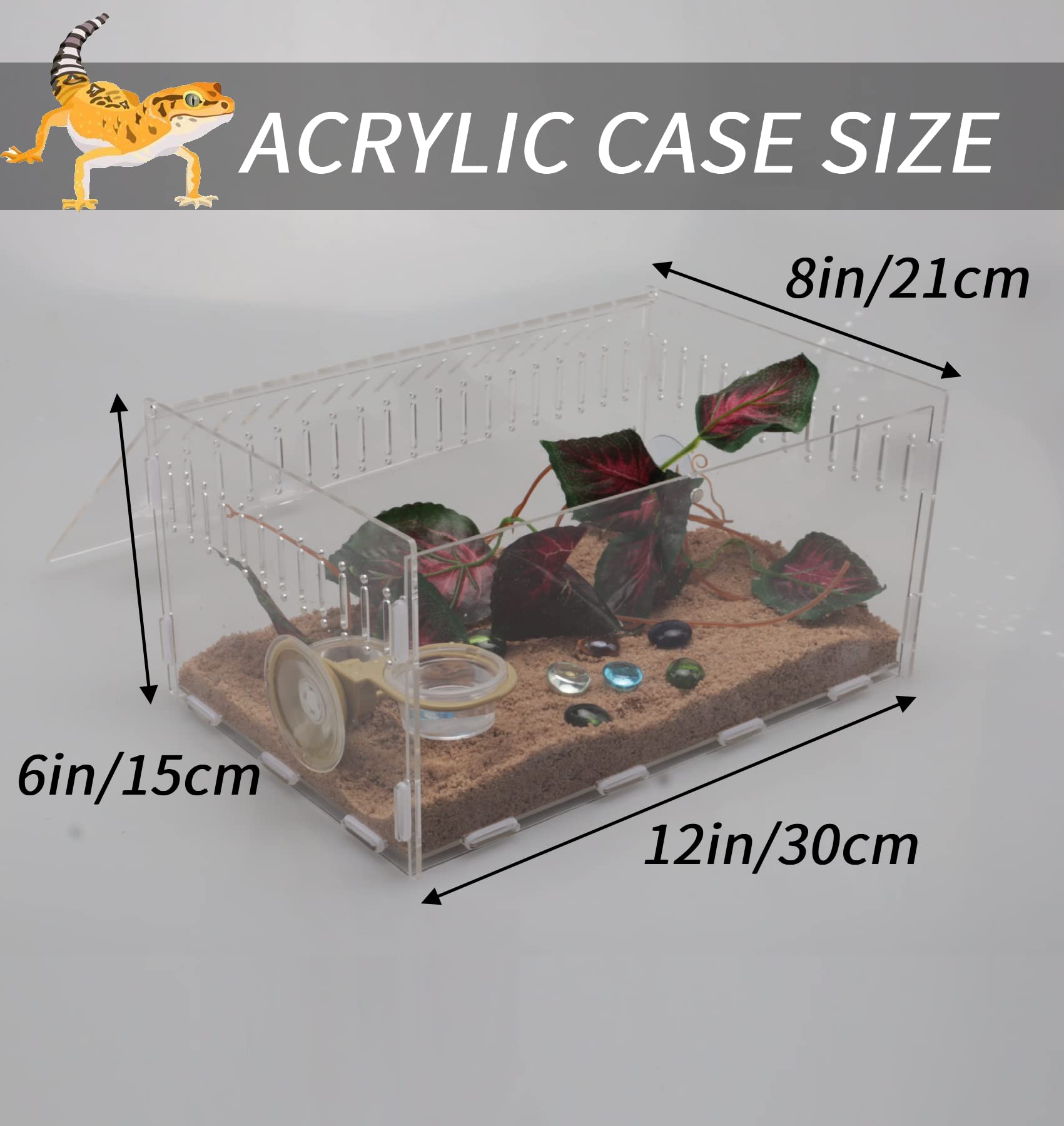 Snapklik.com : Yzexi Magnetic Acrylic Reptile Cage,12X8X6 Inch Breeding ...