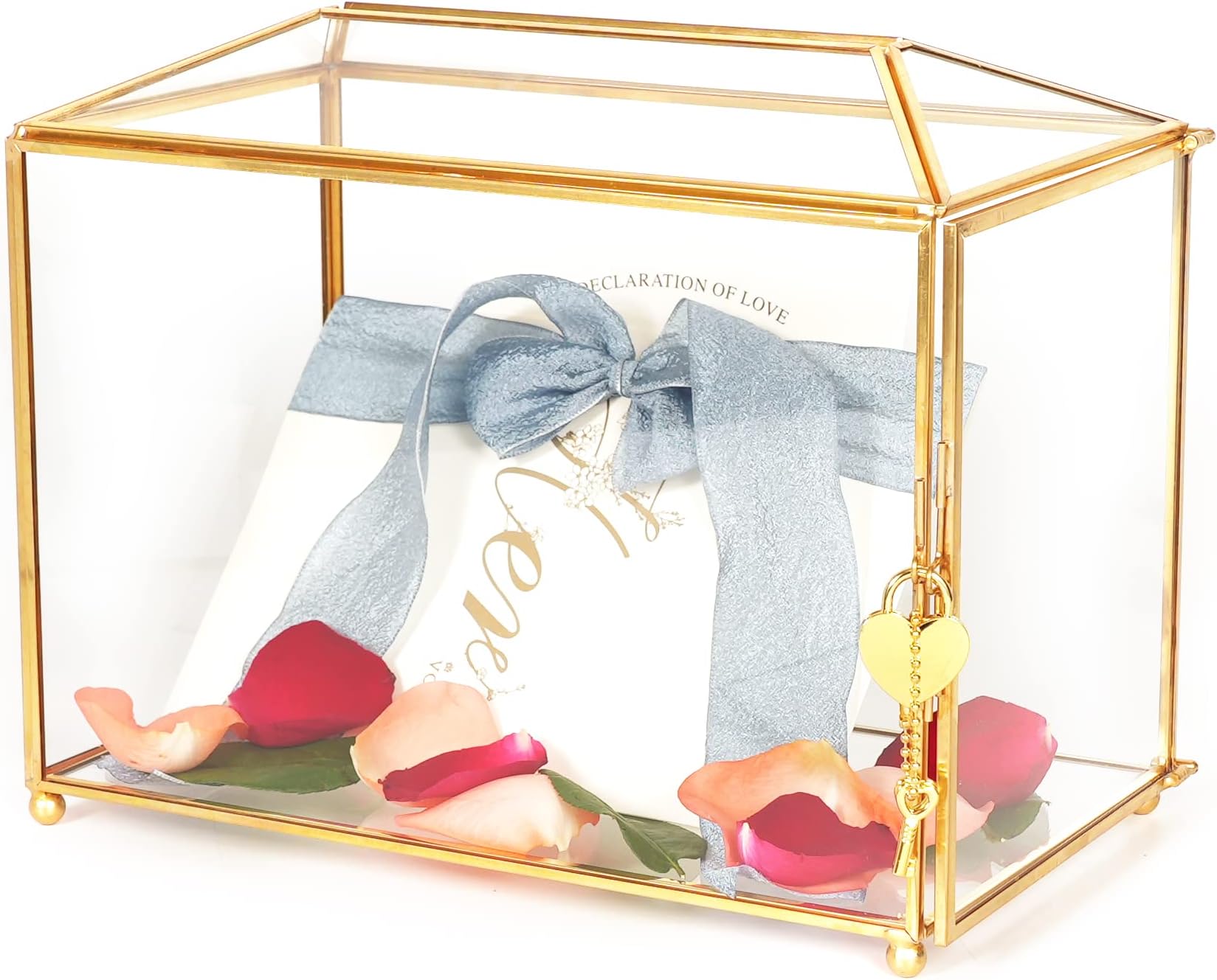Amazon.com: NiHome Golden Mirror Acrylic Wedding Card Box with Sliding ...